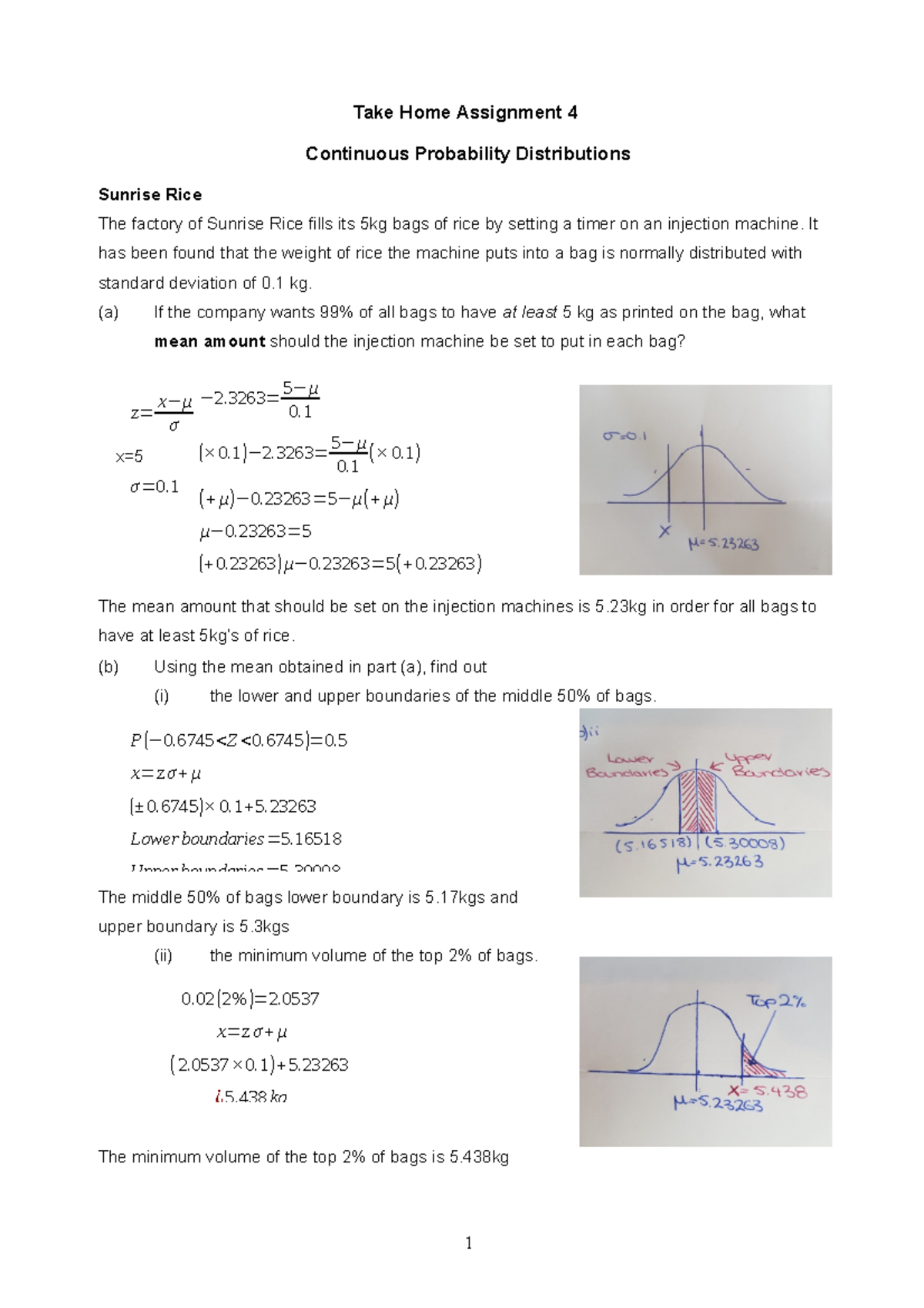 THA 4 - 10/10 - Take Home Assignment 4 Continuous Probability ...