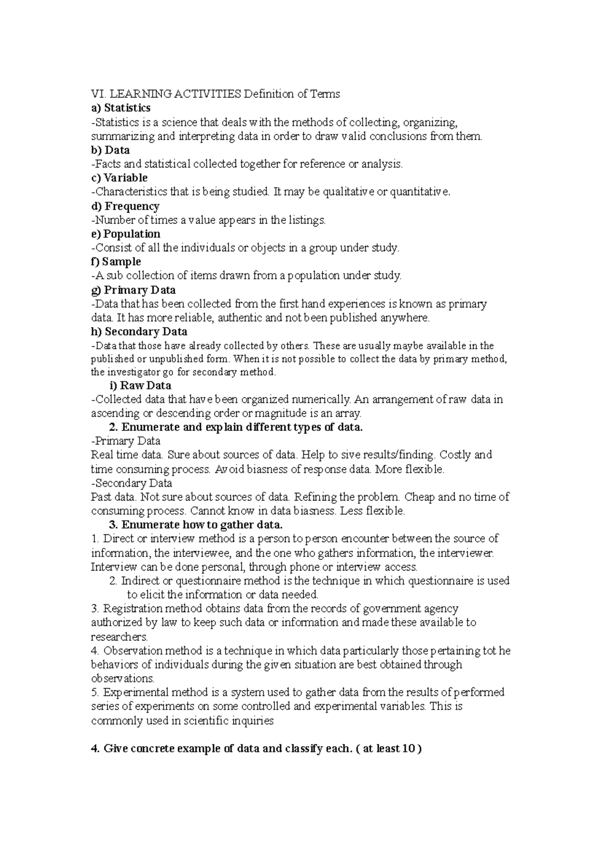 Data-Module-1 - Statistics is a science that deals with the methods of ...