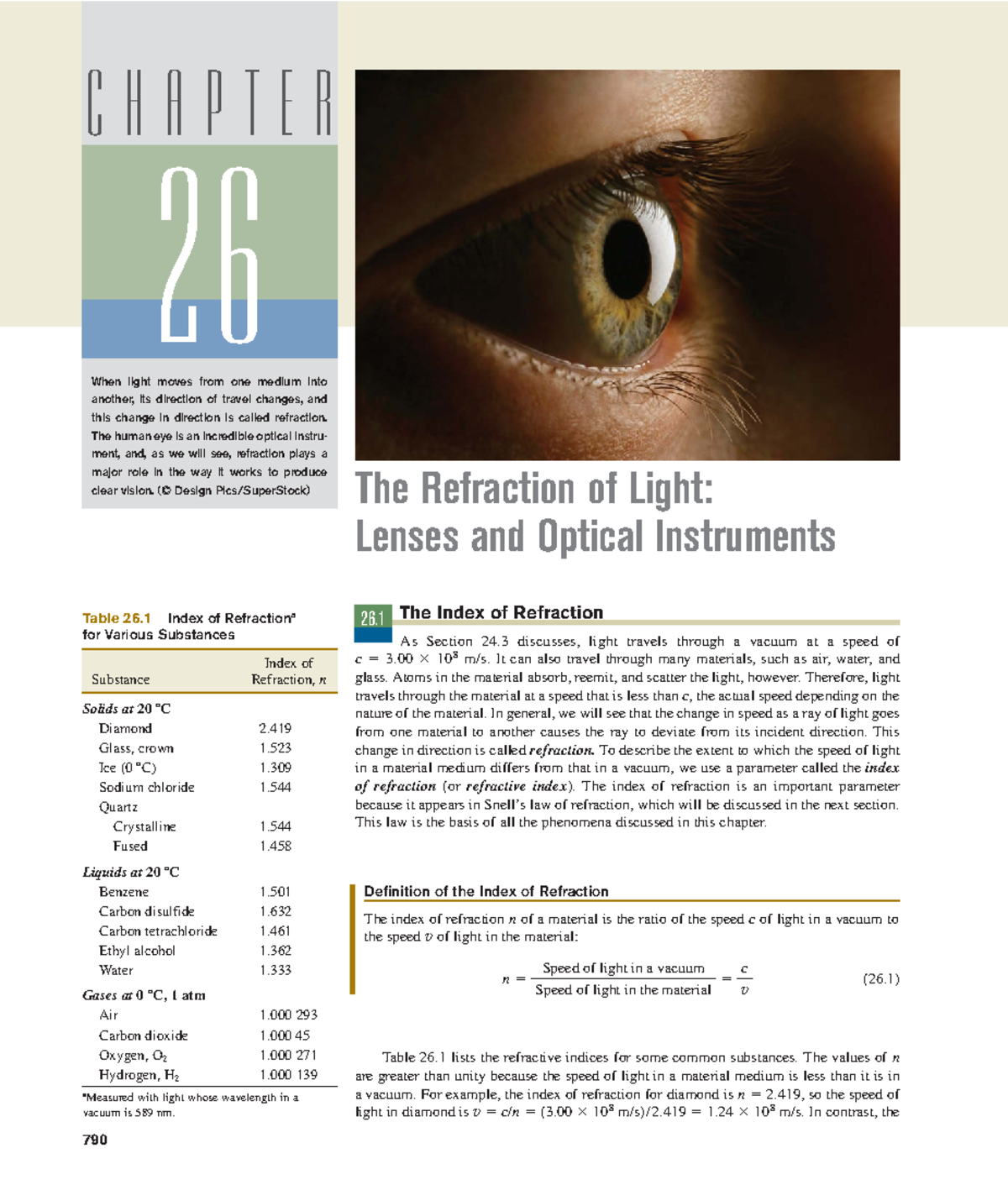 Chapter 26 - The Refraction of Light.. Lenses and Optical Instruments ...