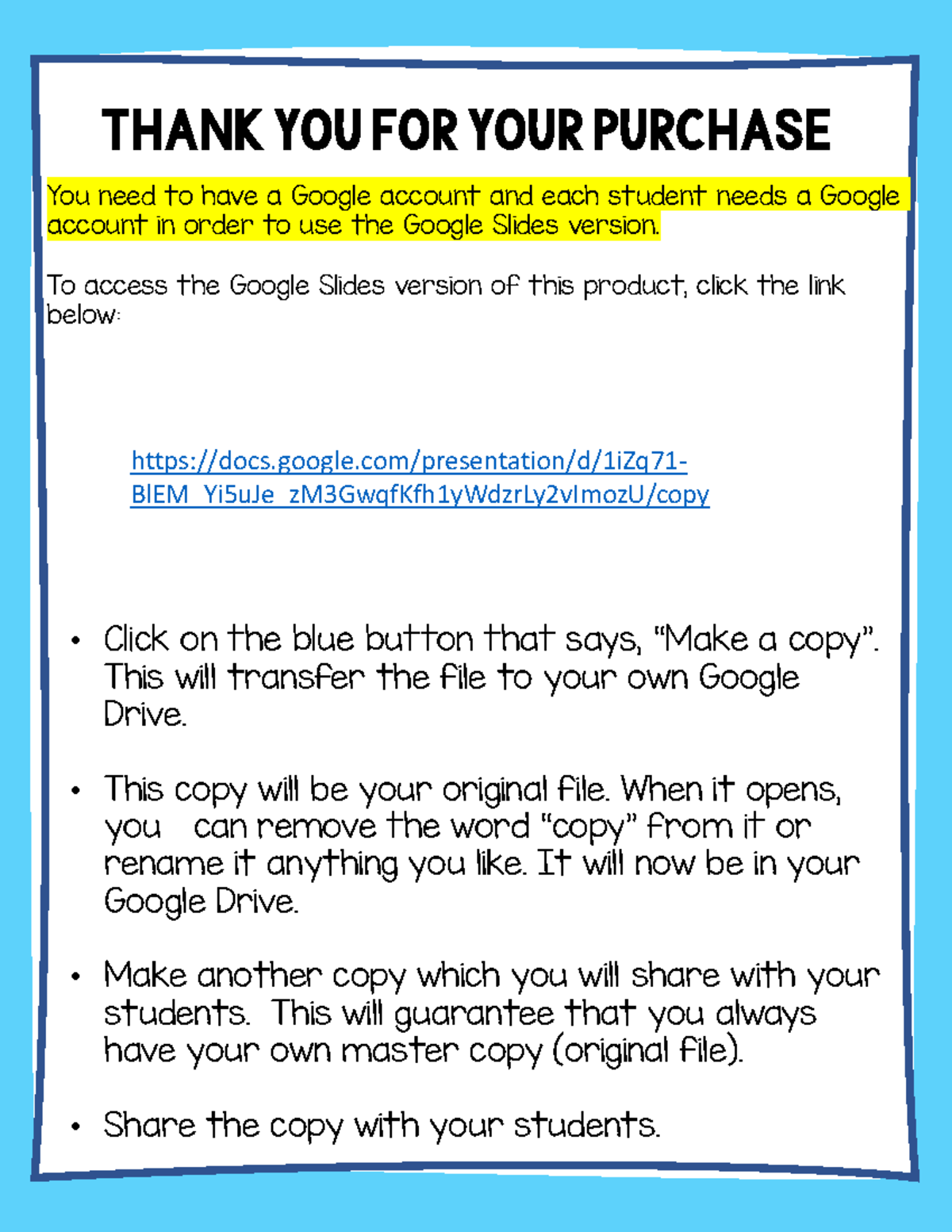 Addin Any Order Google Slides Interactive Game-1 - Thank you for your ...