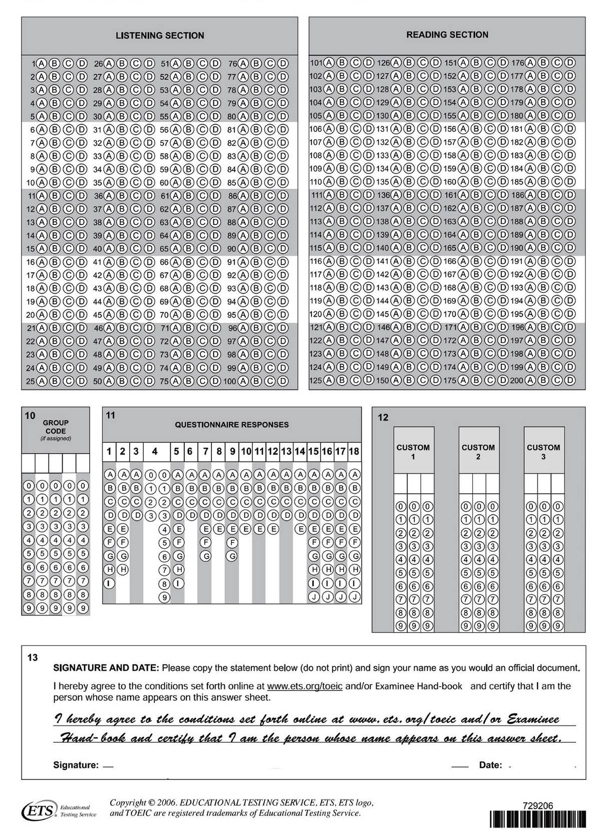 IGG Toeic Answer Sheet 1 - Tiếng Anh Thương Mại - Studocu
