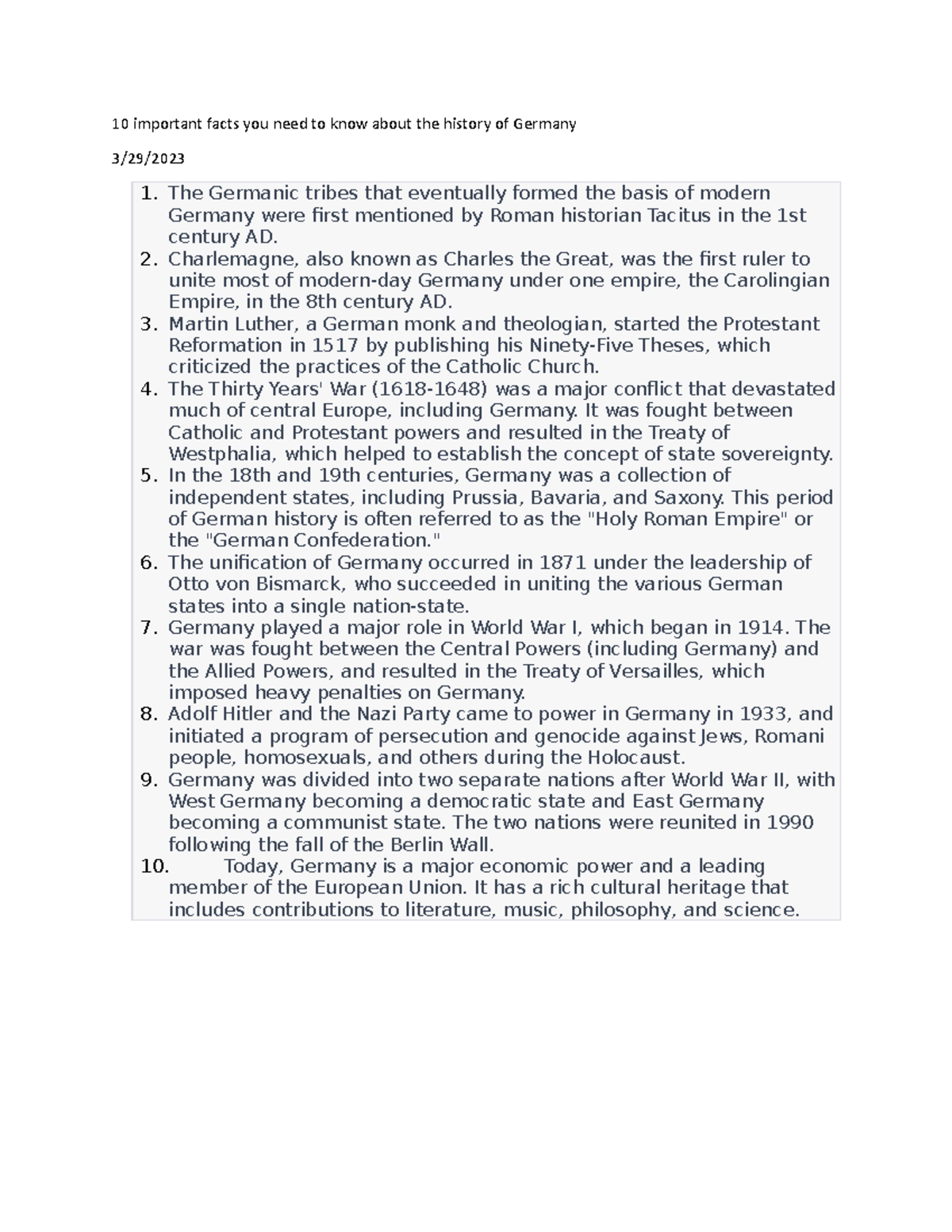 10 important facts you need to know about the history of Germany ...