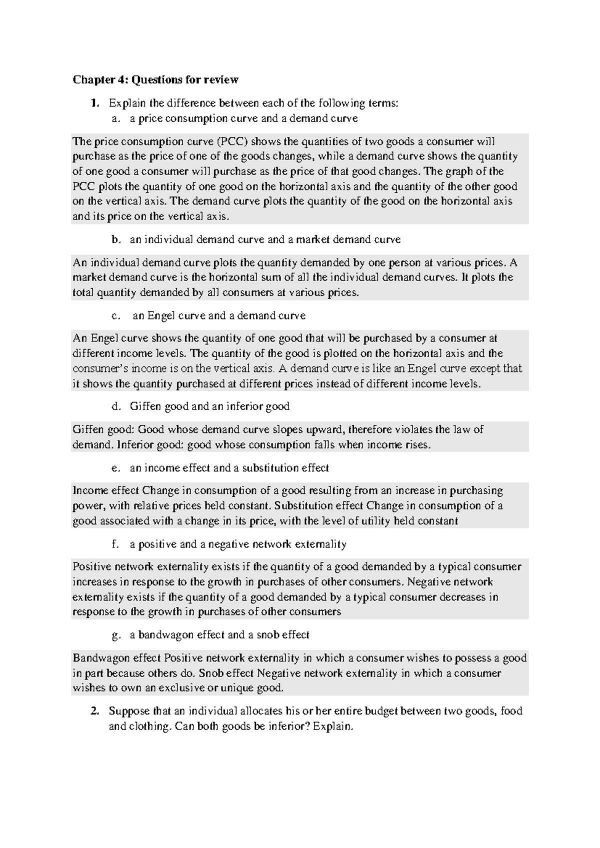 Chapter 4 Questions for review MEMO - Chapter 4: Questions for review 1 ...