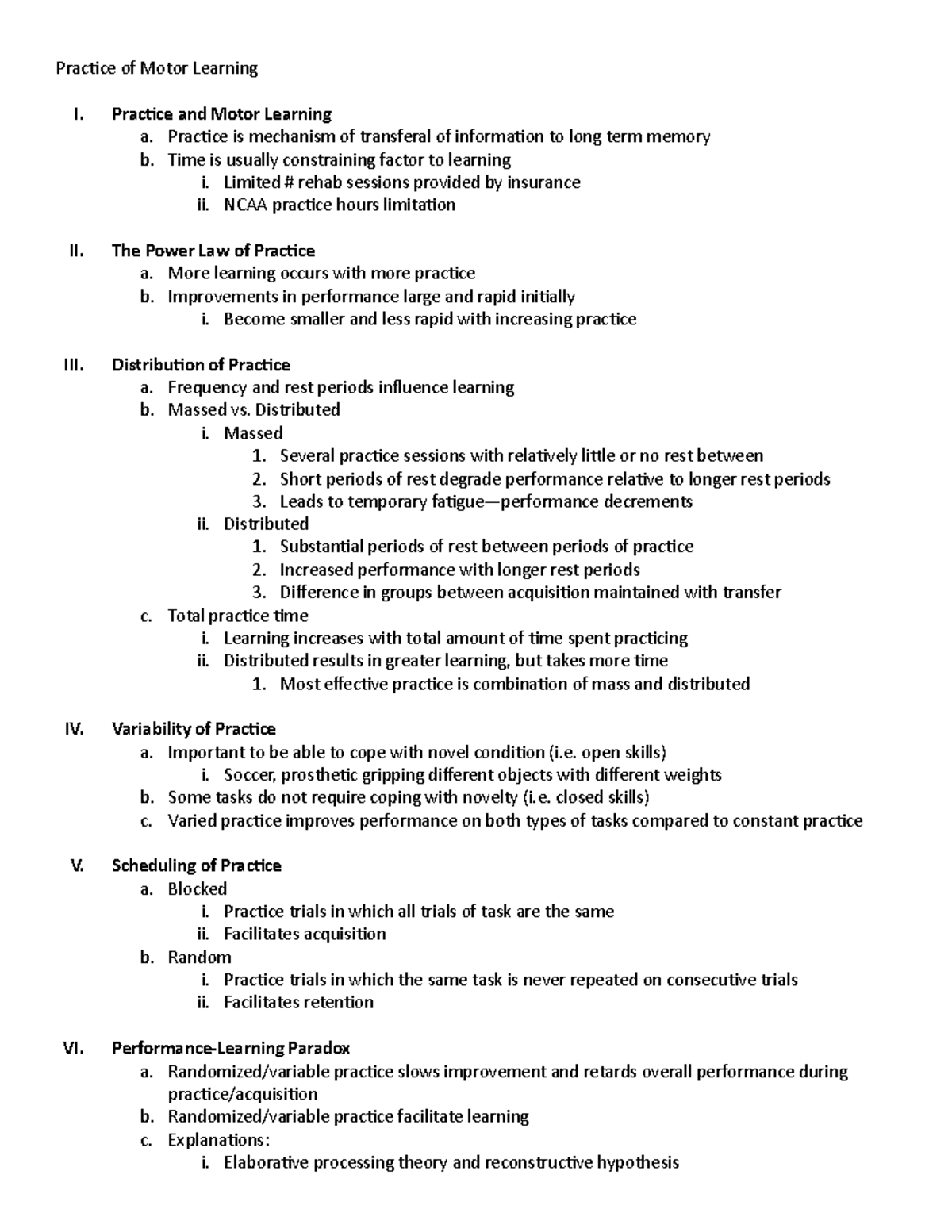 12- Practice and Motor Learning - Practice of Motor Learning I ...