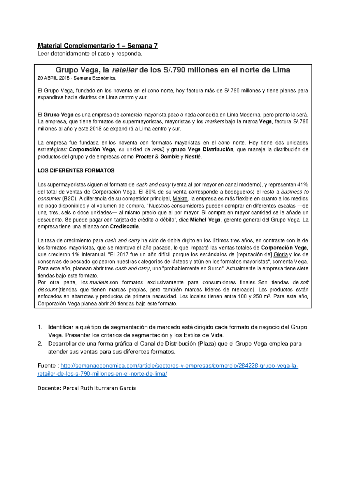 Material complementario 7 - SEM7 - Material Complementario 1 – Semana 7 Leer detenidamente el ...