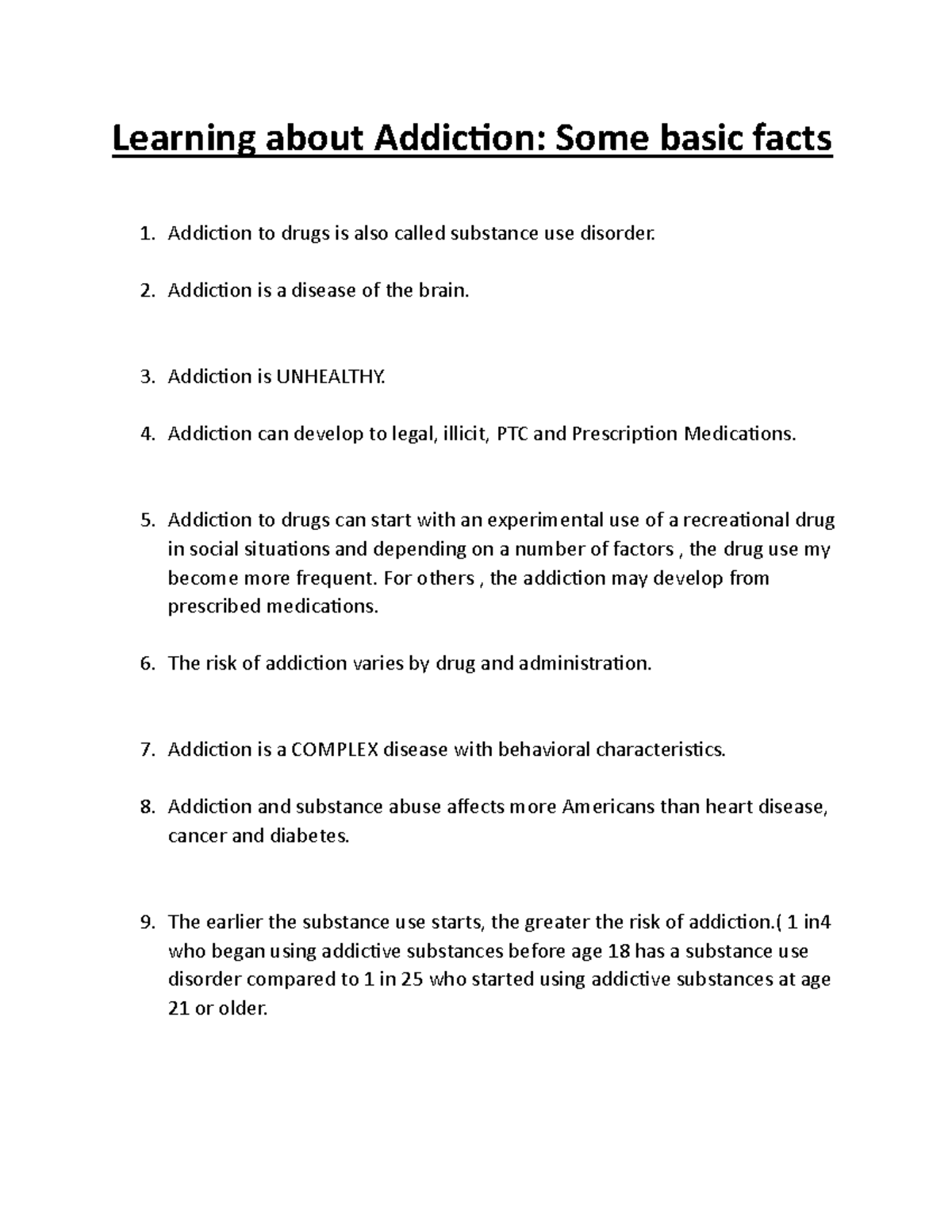 Learning about Addiction - Addiction is a disease of the brain ...