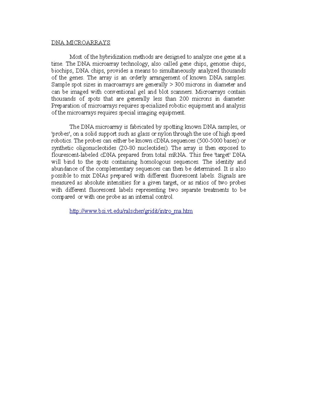 DNA Microarrays - A DNA microarray is a technology that can sequence ...