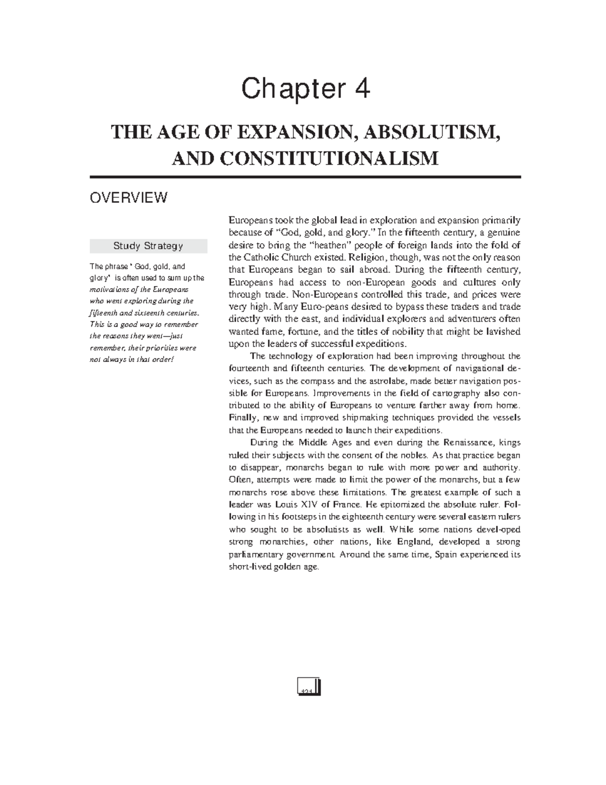 Ch04 The Age of Expansion Absolutism and Constitutionalism - Chapter 4 ...