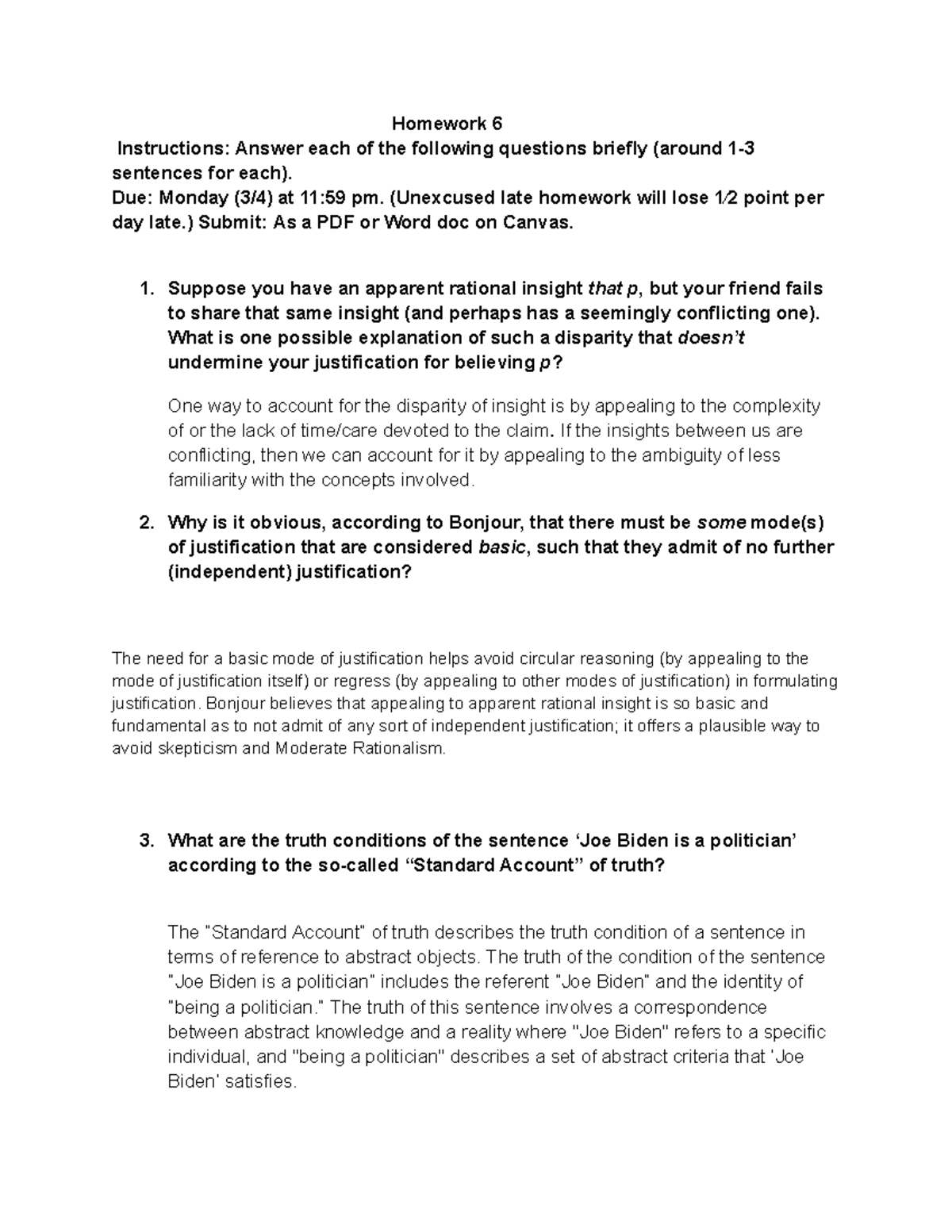 Homework 6 - Homework 6 Instructions: Answer each of the following ...