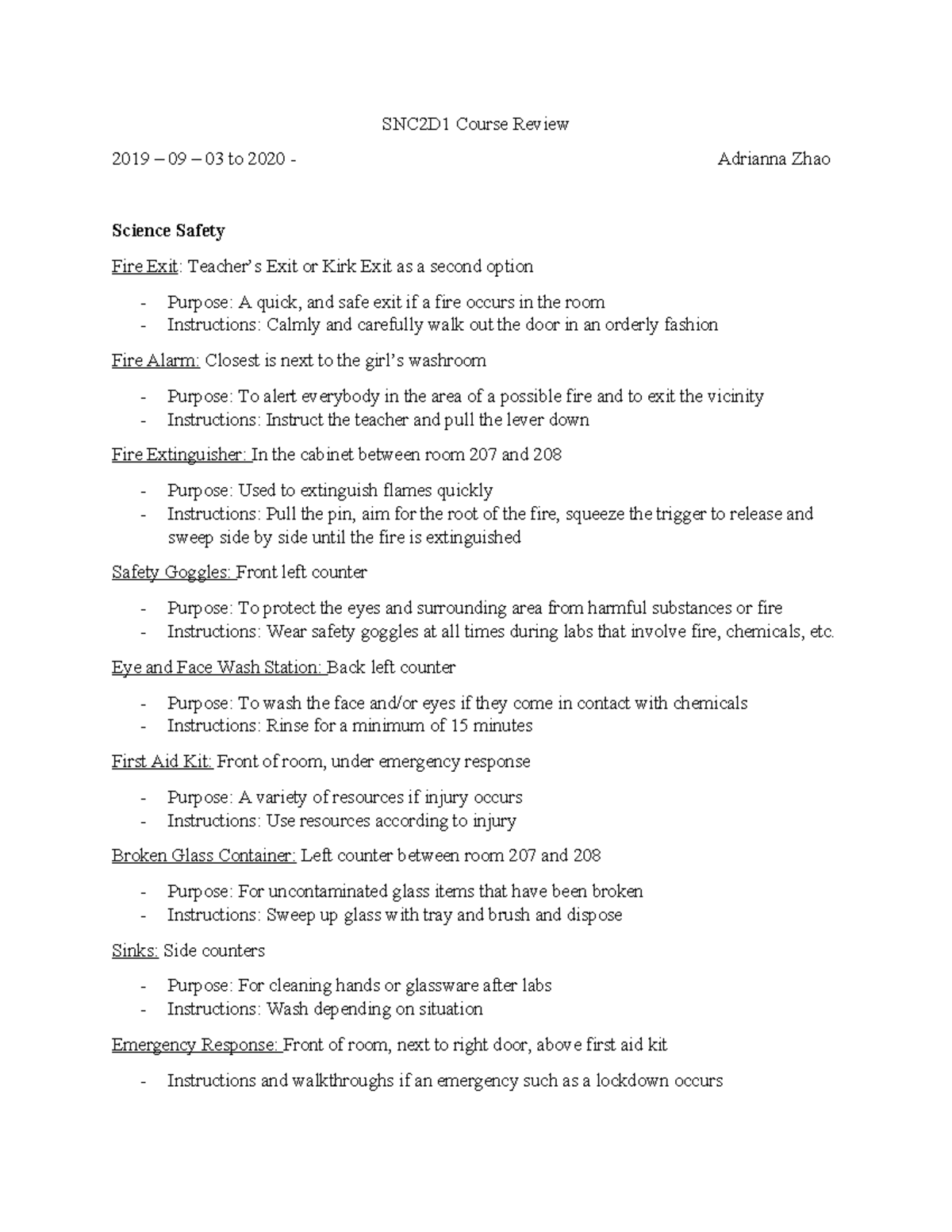 SNC2D1 Course Review - SNC2D1 Course Review 2019 – 09 – 03 to 2020 ...