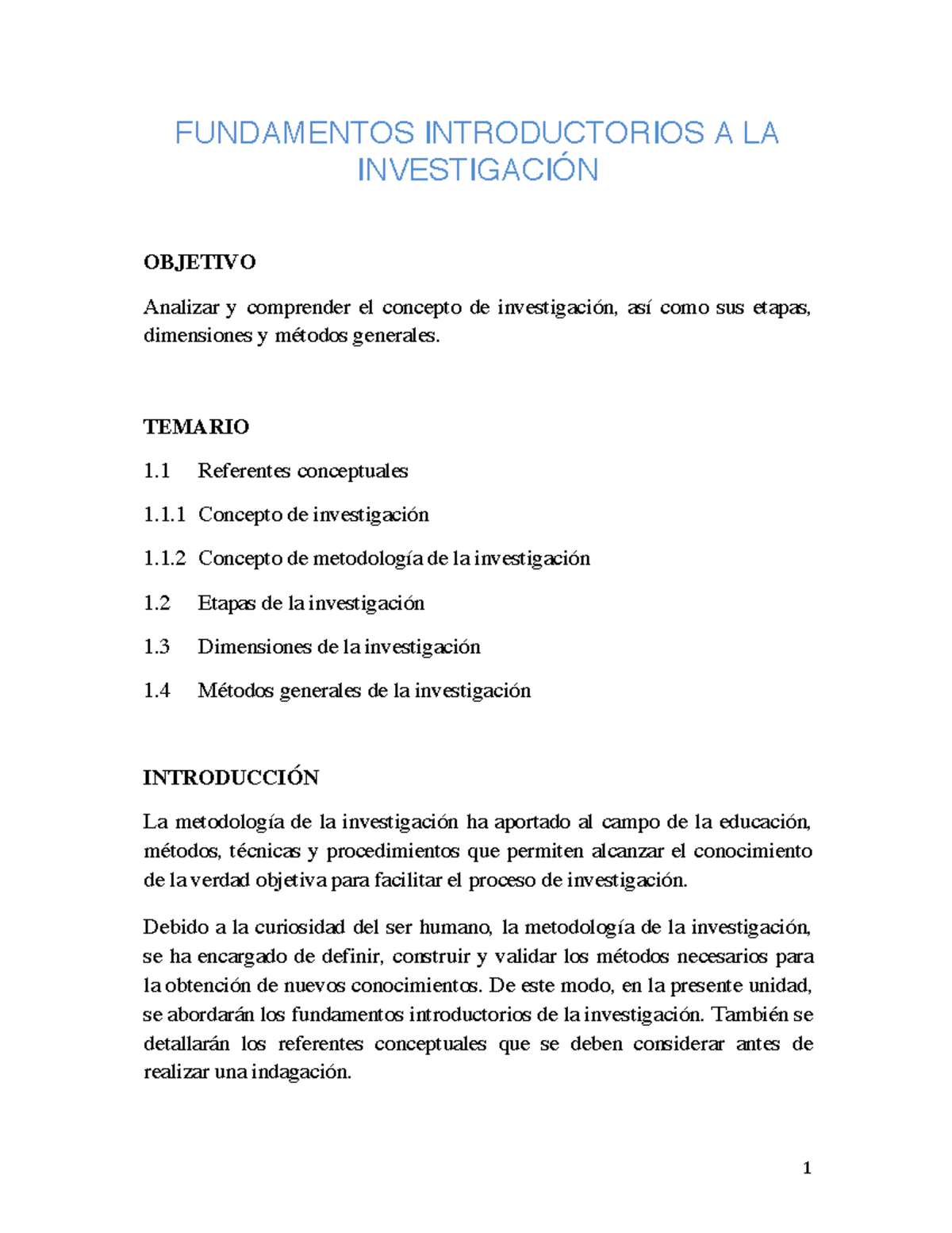 Leccion-2 - FUNDAMENTOS, INTRODUCTORIOS LA INVESTIGACIÓN - FUNDAMENTOS ...