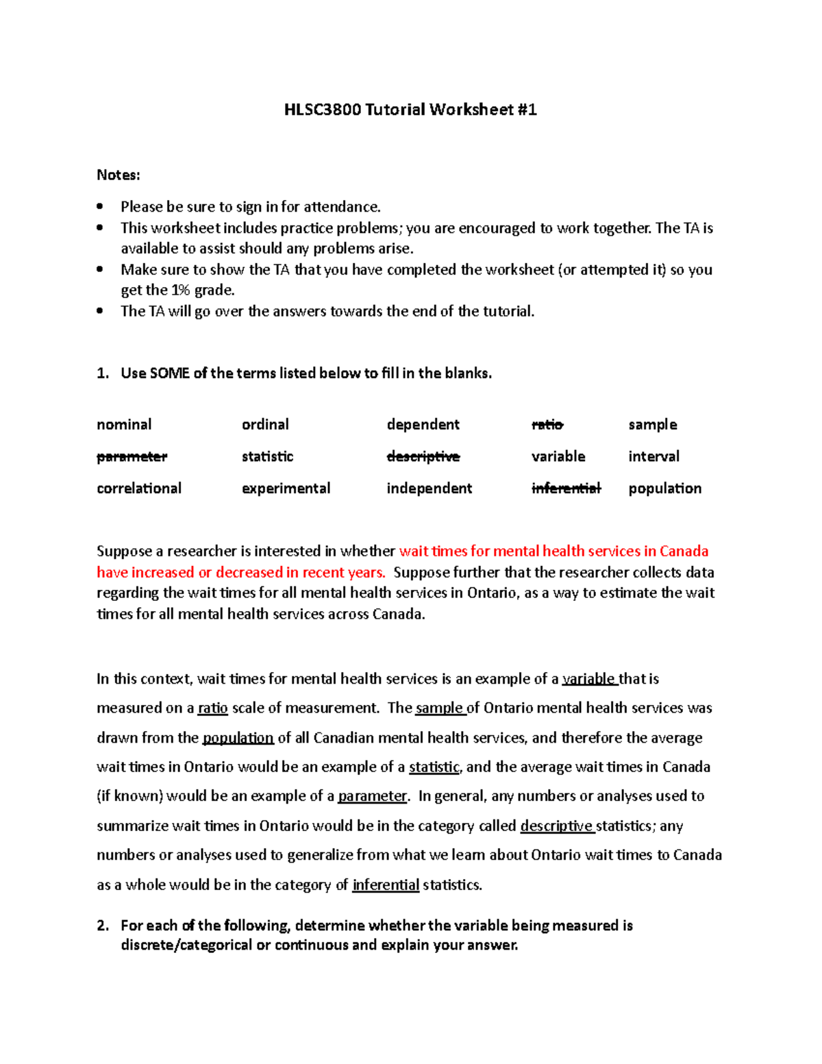 Tutorial 1 Worksheet - HLSC3800 Tutorial Worksheet Notes: Please be ...
