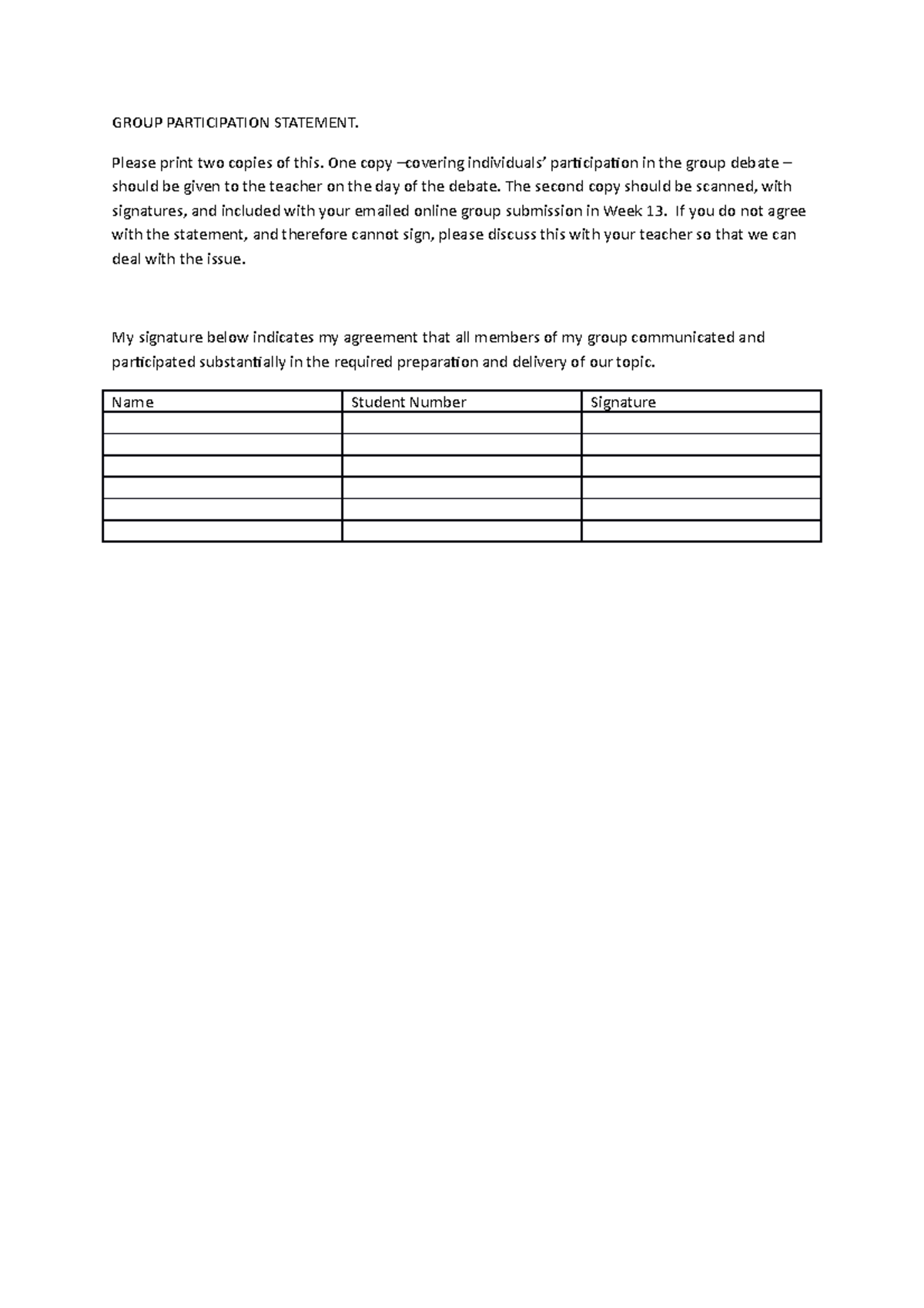 Group participation statement and signature - GROUP PARTICIPATION ...