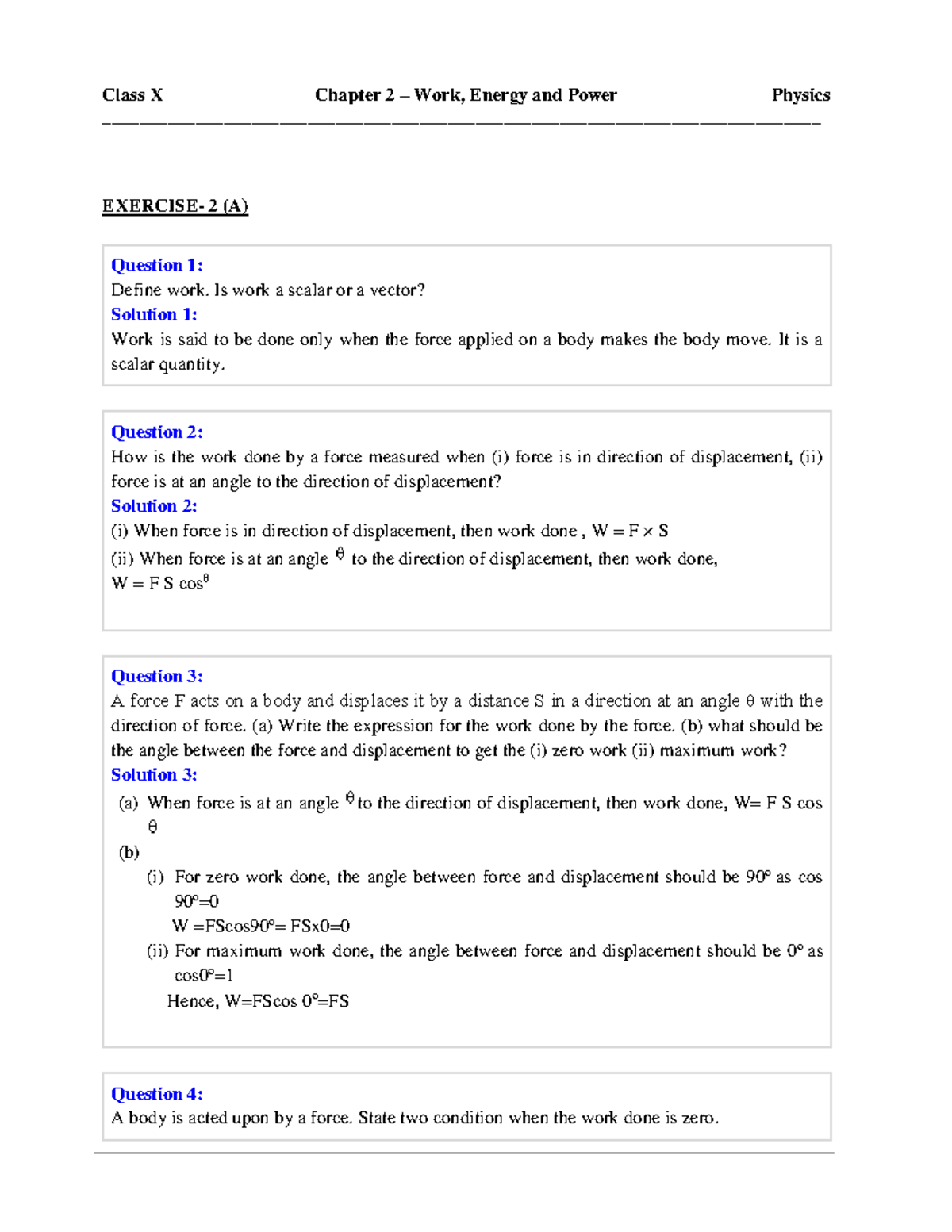 Selina Concise Physics Solutions Class 10 Chapter 2 Work Energy And ...