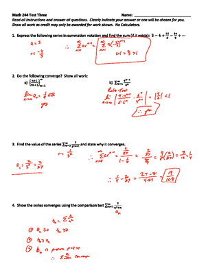 MATH 244 quiz 1 solutions - MATH 244 - Studocu