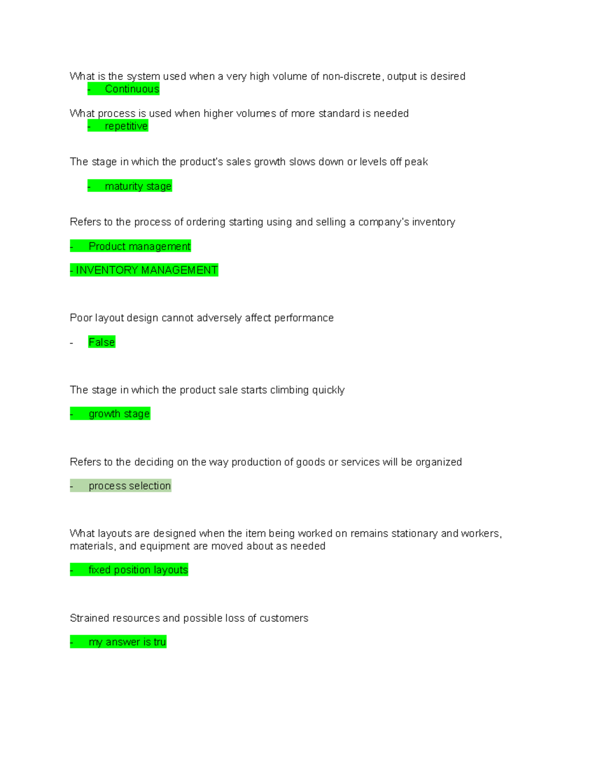 capacity___________ - What is the system used when a very high volume ...