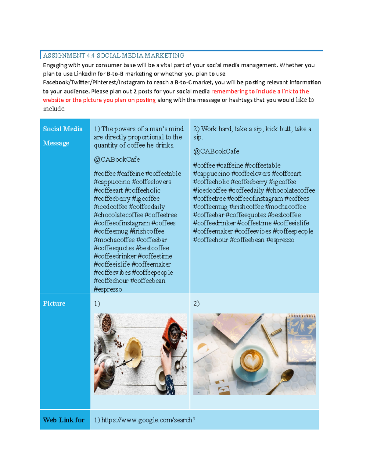 BSM 150 Assignment 4.4- Social Media Marketing - ASSIGNMENT 4 SOCIAL ...