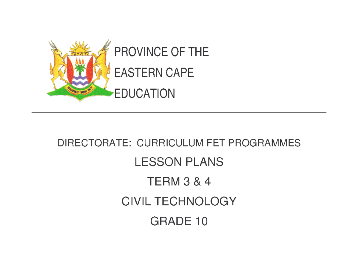 LP GR 10 TERM 3 Civ Tech - Egm notes - PROVINCE OF THEEASTERN ...
