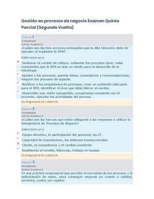 Gestión en procesos de negocio Examen Segundo Parcial - Gestión en procesos de negocio Examen ...