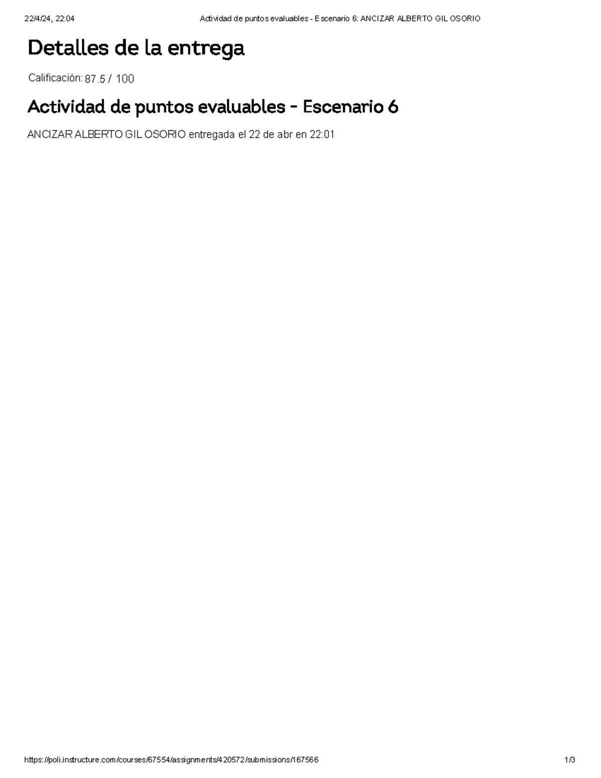 Actividad de puntos evaluables - Escenario 6 - - Studocu