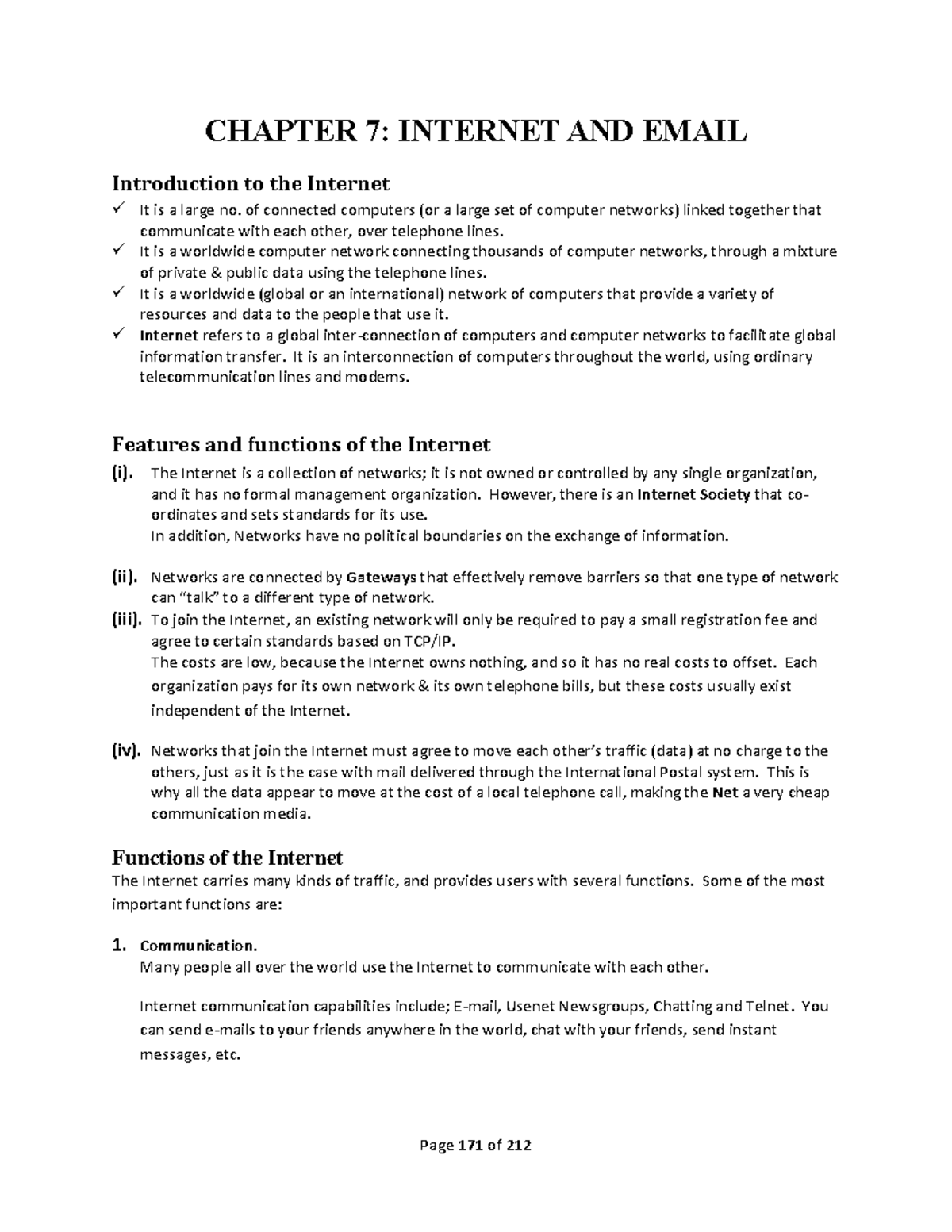 Internet - Notes for computer applications - Page 171 of 212 CHAPTER 7 ...