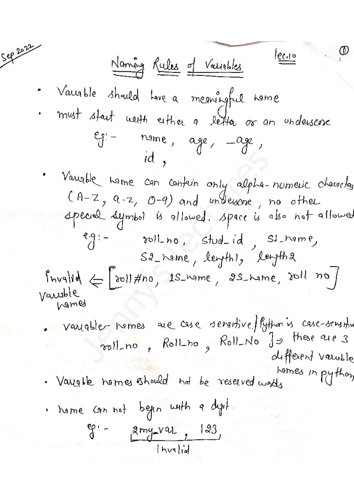 Py variable (notes) - Masters in computer science - Studocu