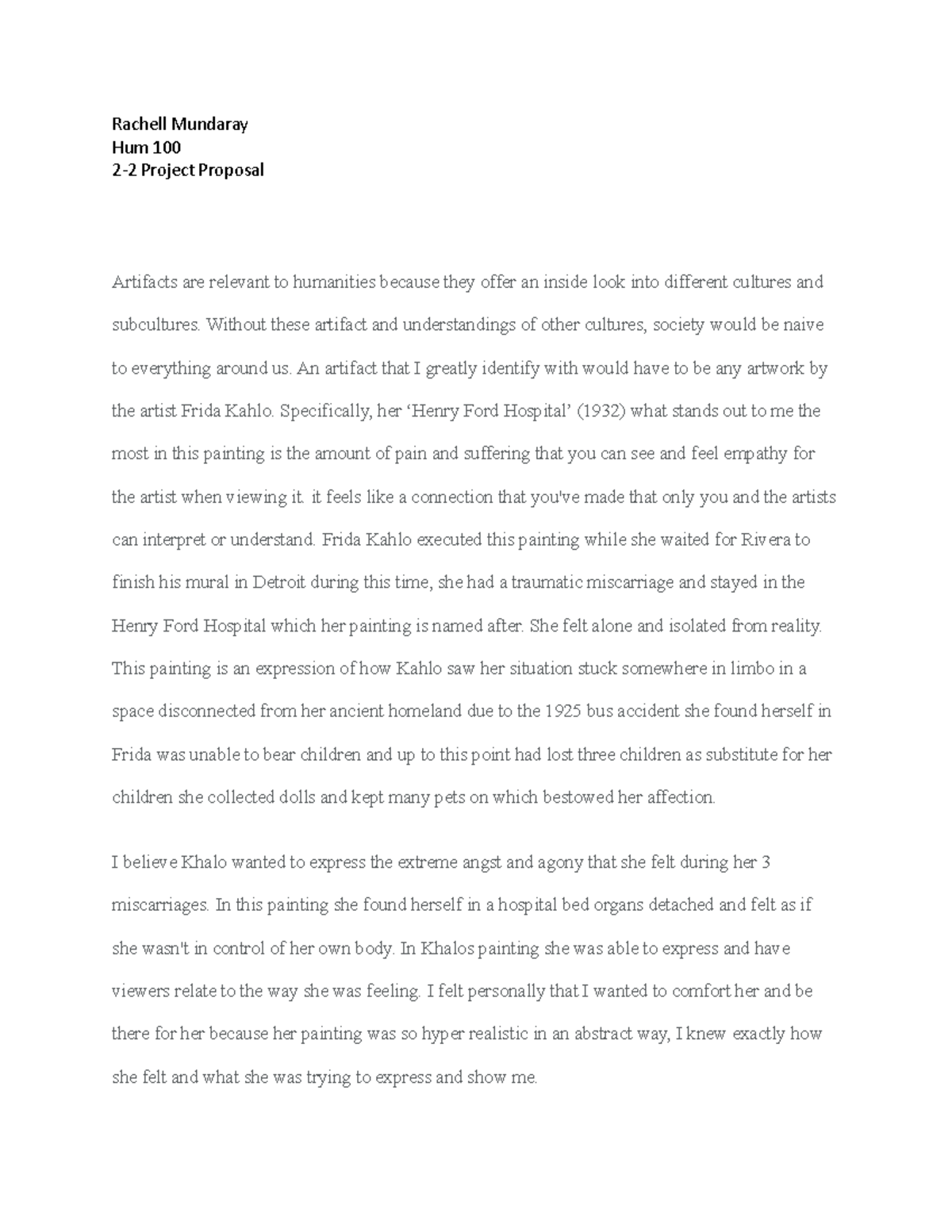HUM-100 2-2 Projct Proposal - Rachell Mundaray Hum 100 2-2 Project ...