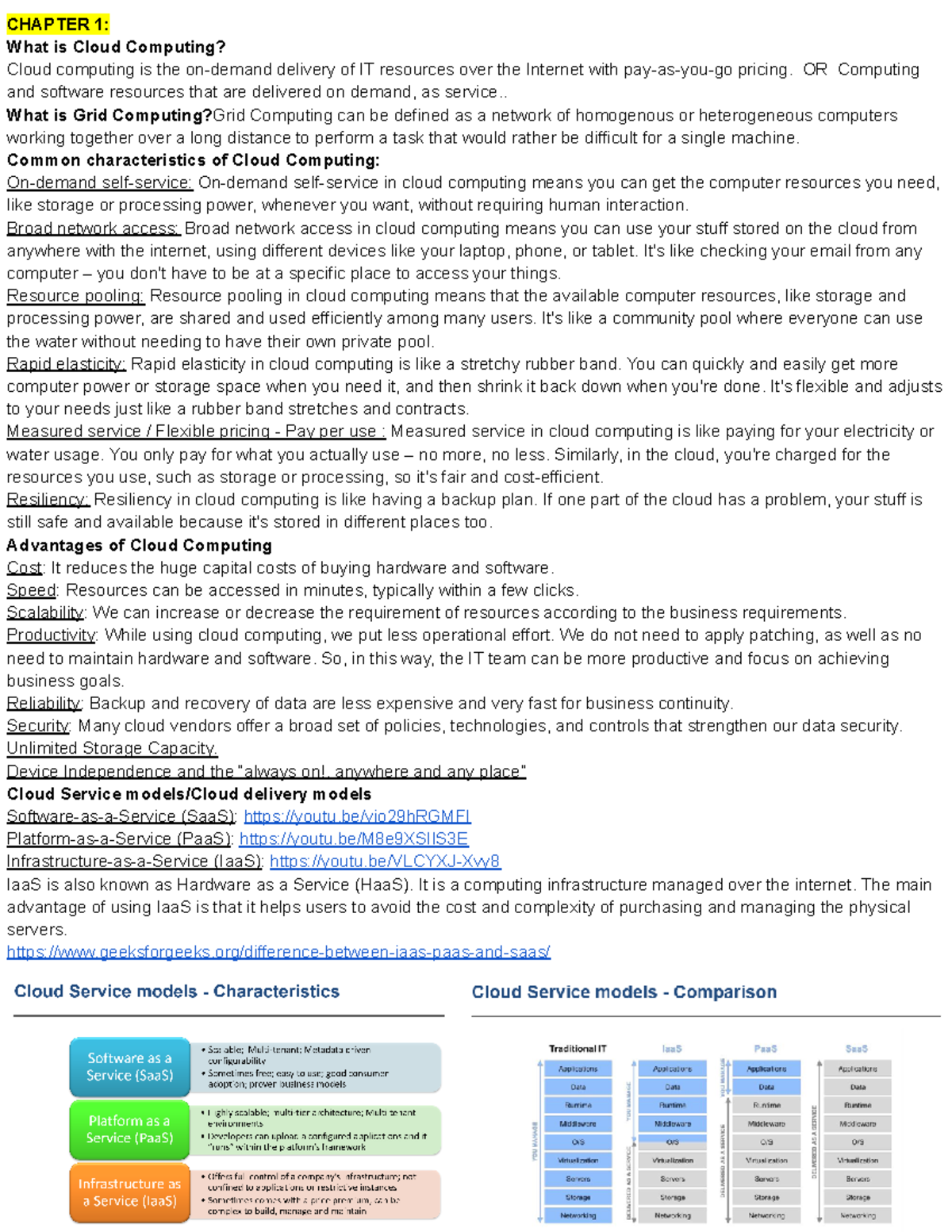 Advance Computing Final - CHAPTER 1: What is Cloud Computing? Cloud ...