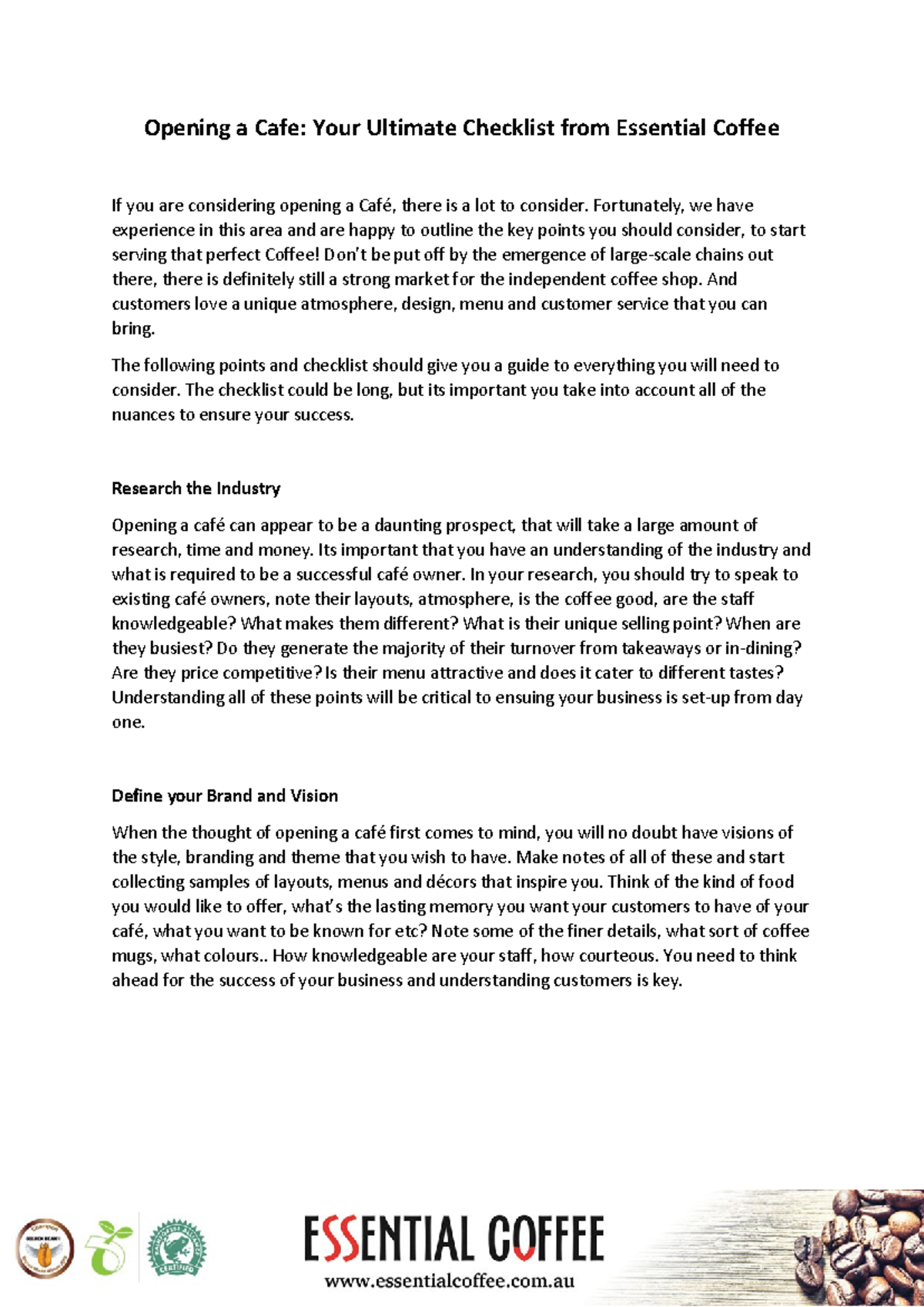 Essential Coffee How to Open a Cafe - Opening a Cafe: Your Ultimate ...