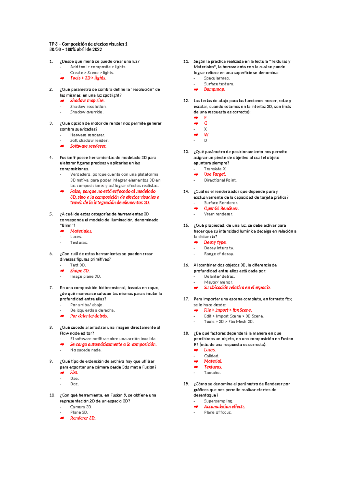 TP 3 - Compo 1 100 - TP 3 – Composición de efectos visuales 1 30/30 – 100% abril de 2022 ¿Desde ...