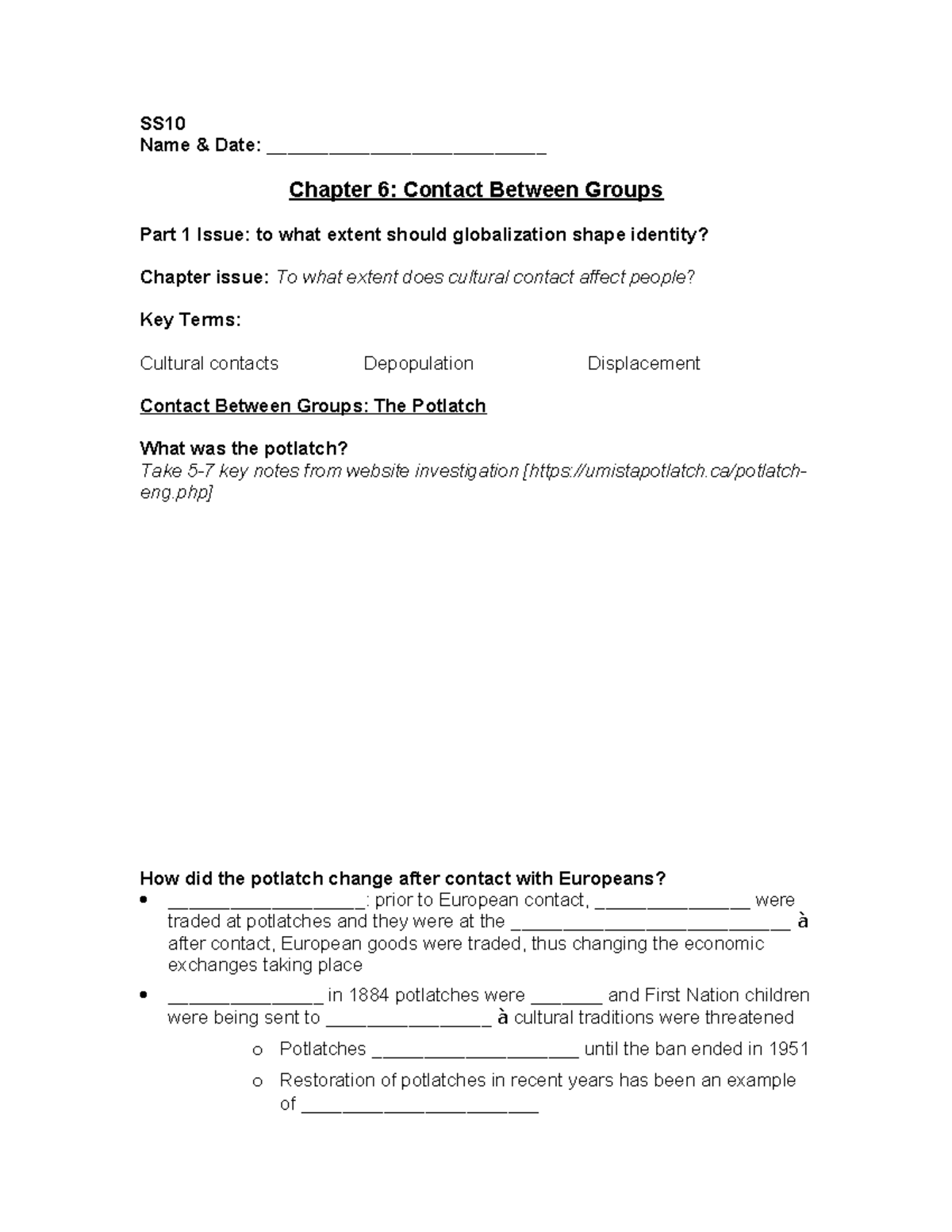 Historical Globalization - Canada's Indigenous Communities - Student ...