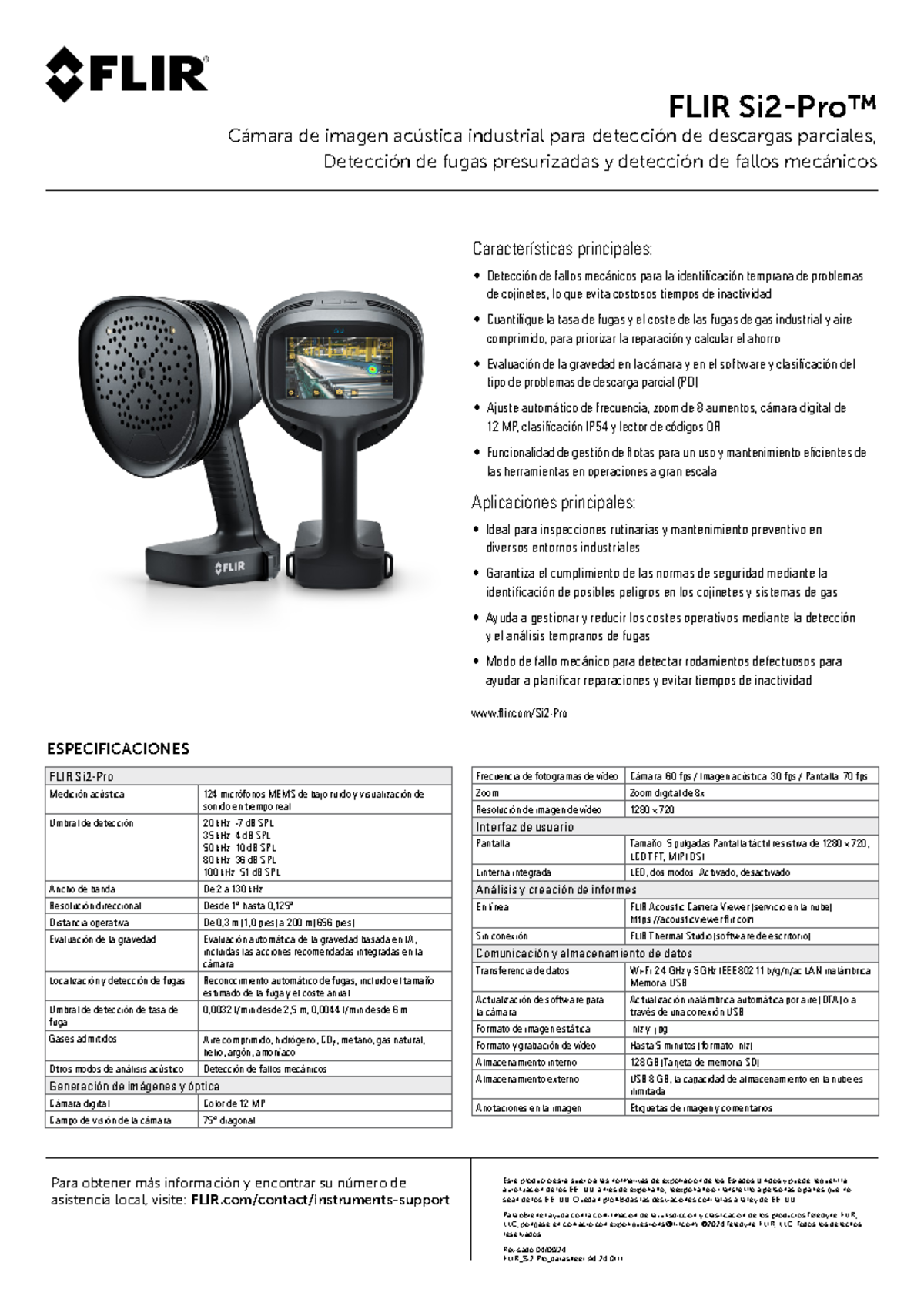 FLIR Si2-Pro datasheet (ES) - FLIR Si2-Pro™ Cámara de imagen acústica ...