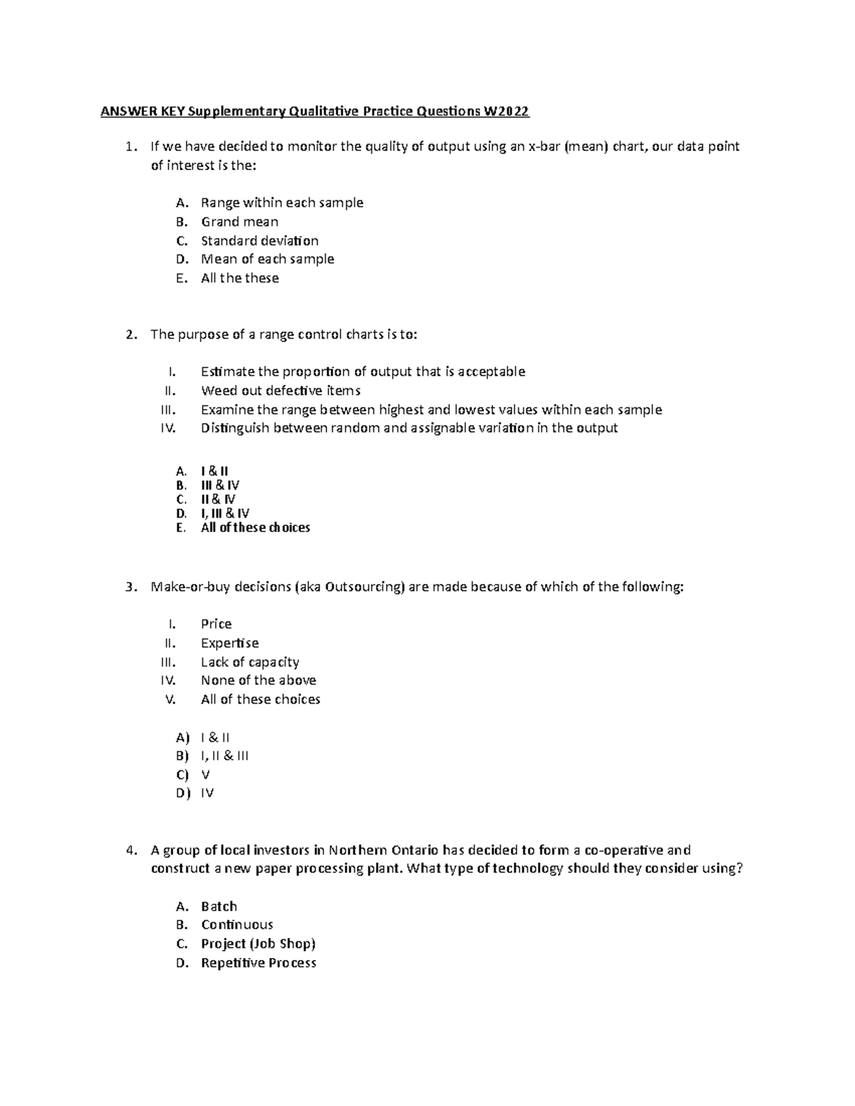 Supplementary Practice Qualitative Questions for Midterm W2022 - ANSWER ...