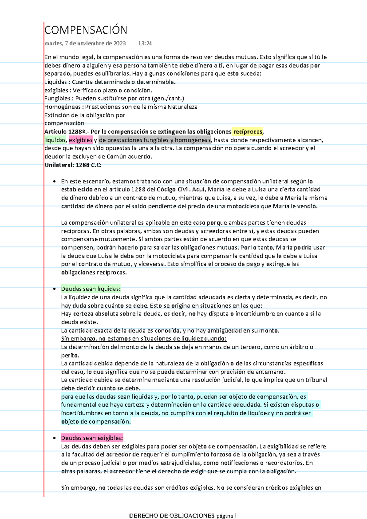 Compensación - APUNTES DE OBLIGACIONESSS - En el mundo legal, la ...