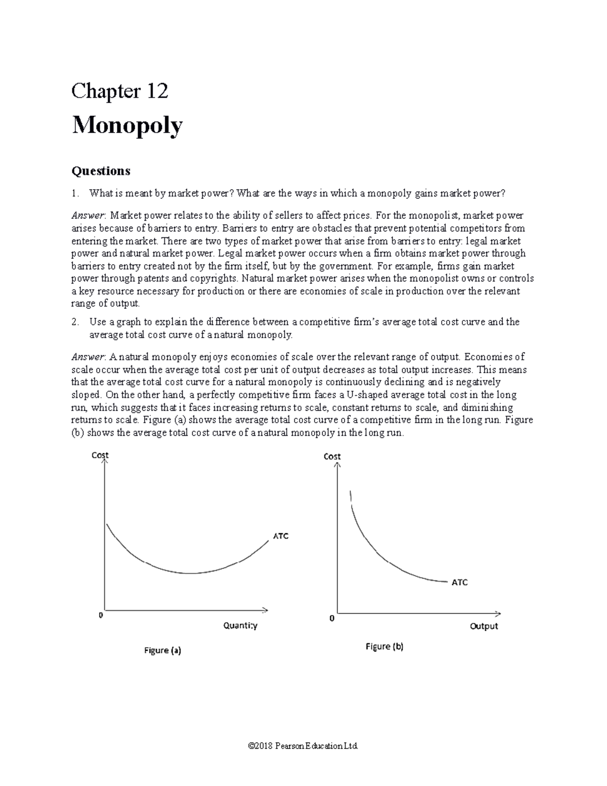 Ch12 - economic analysis - Chapter 12 Monopoly Questions What is meant ...