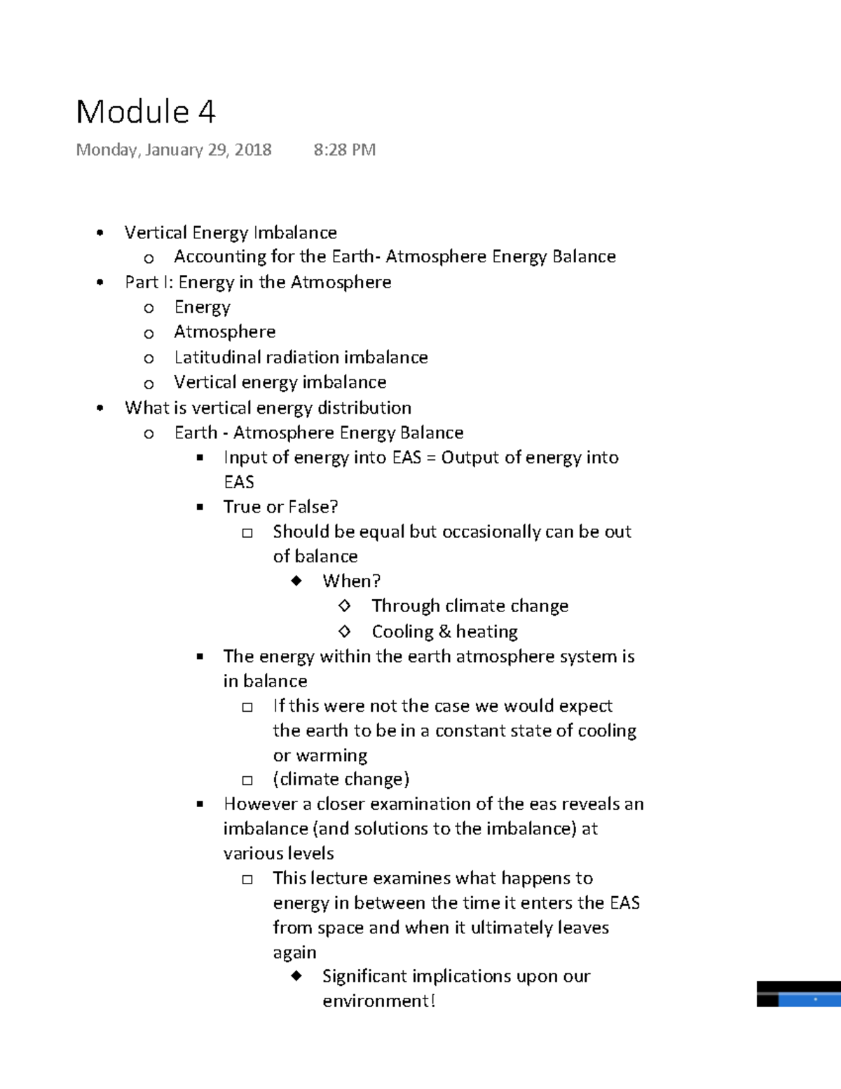 Module 4 MET2010 - Lecture notes 4 - Module 4 Monday, January 29, 2018 ...
