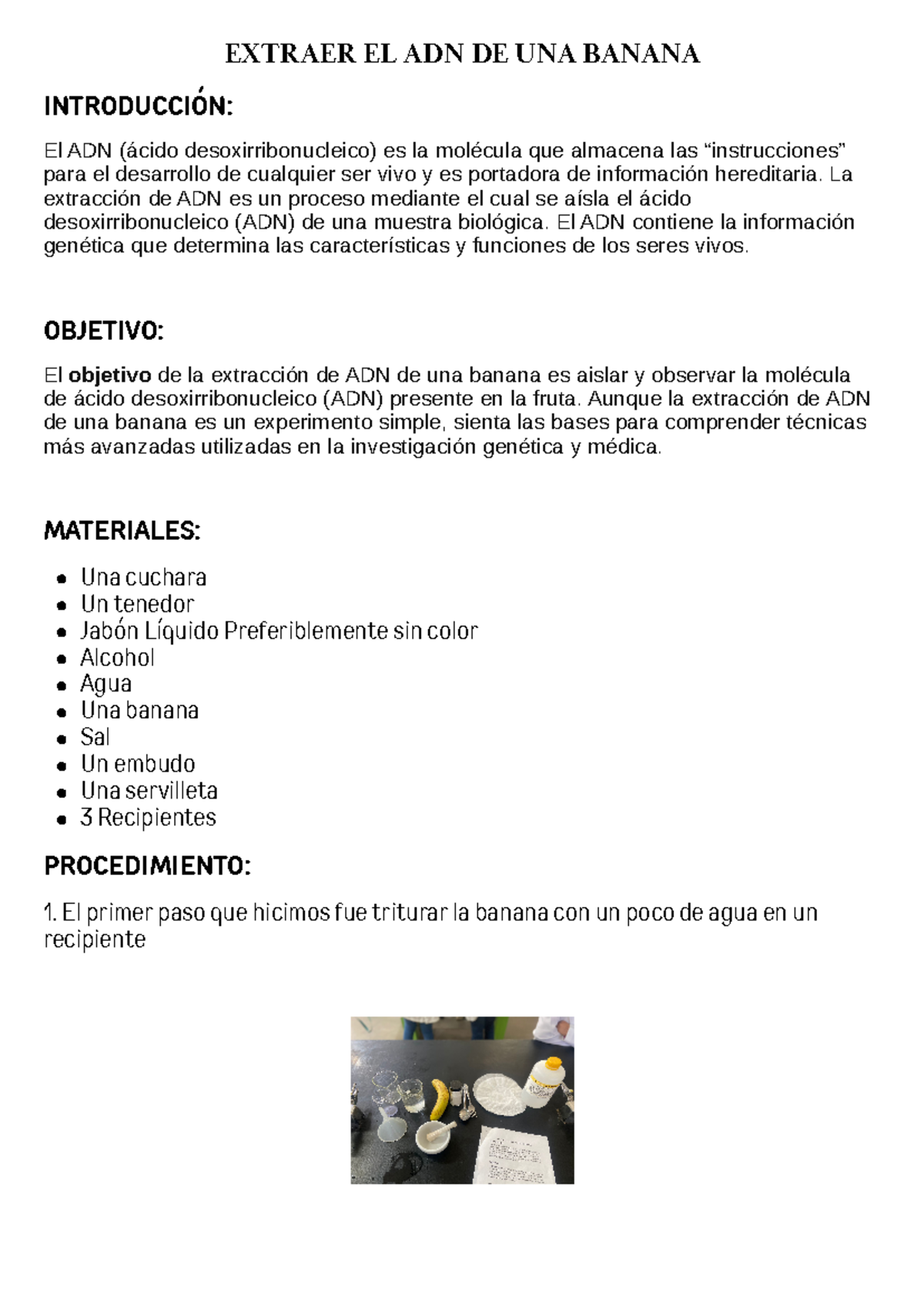 Extraer EL ADN DE UNA Banana - EXTRAER EL ADN DE UNA BANANA ...