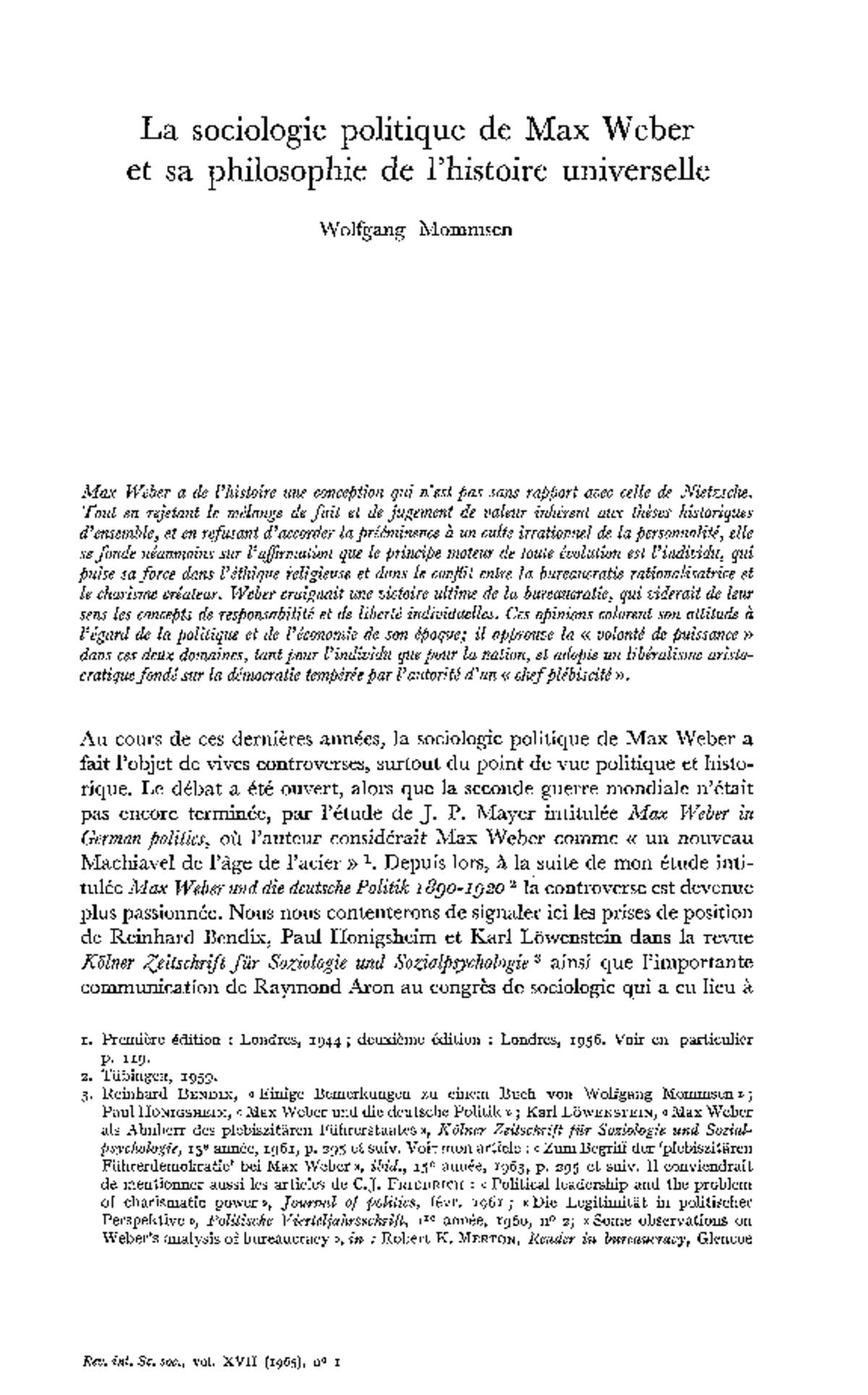 Max Weber Article - La sociologie politique de Max Weber et sa ...