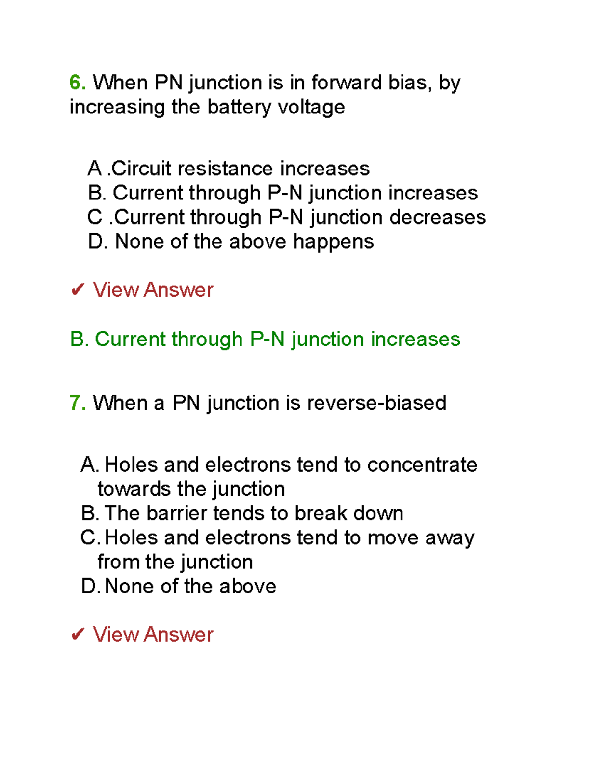 Exit preparation - amazing book - When PN junction is in forward bias, by increasing the battery ...