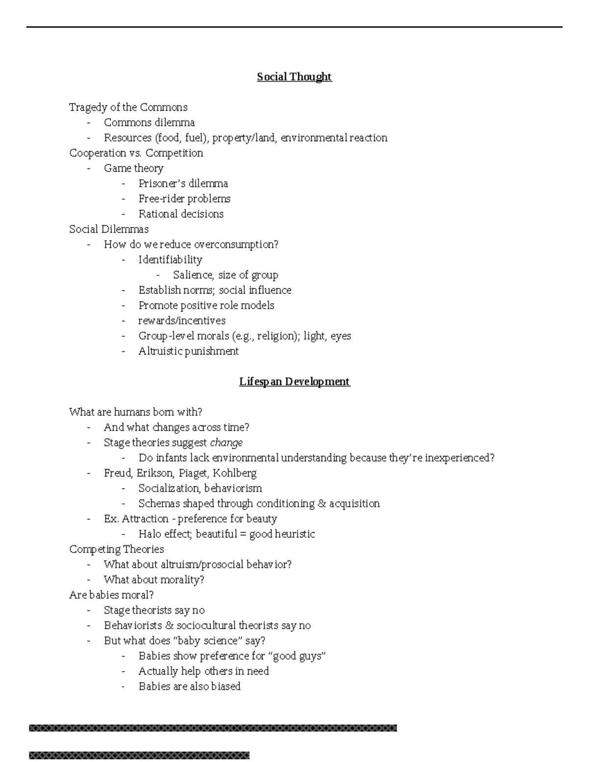 PSYC100 Social Thought - Social Thought Tragedy of the Commons ...