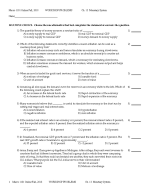 ECON1101 - Ch 1 Principles and Practices of Economics Questions - 1. 2 ...