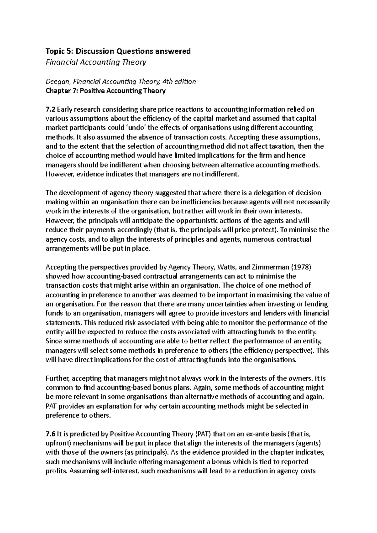 Chapter 5 - Discussion Questions (Answered) - Topic 5: Discussion ...