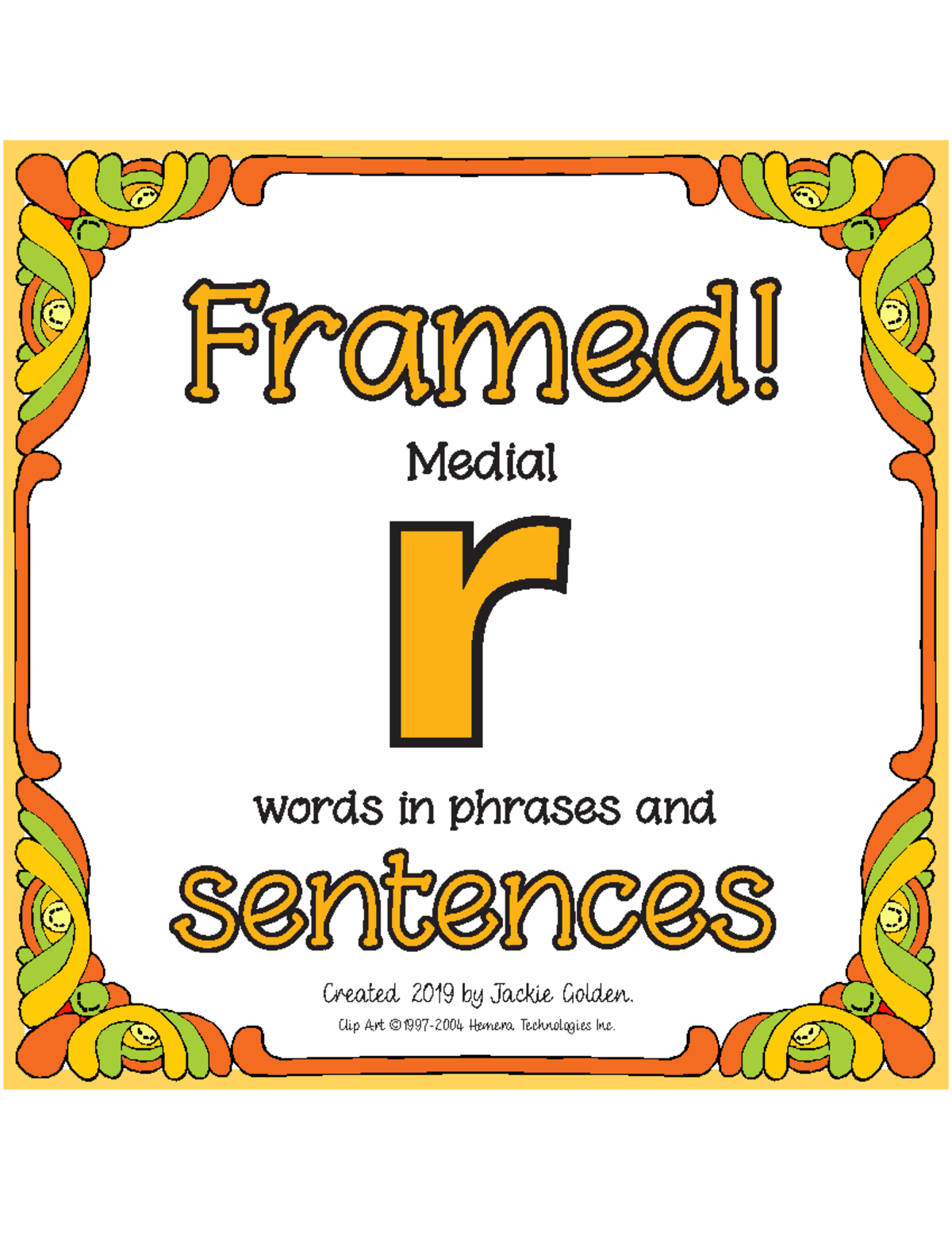 Framed Medialr Wordsin Sentences-1 - Created 2019 by Jackie Golden ...