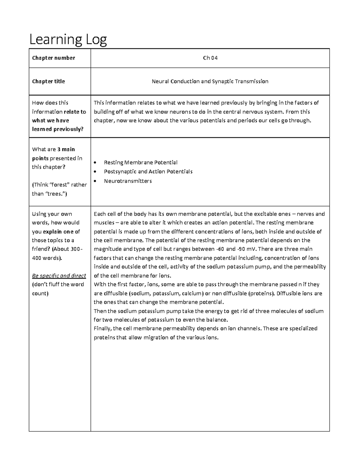 Ch 04 - Learning Log - Chapter 4 reading notes. - Learning Log Chapter ...