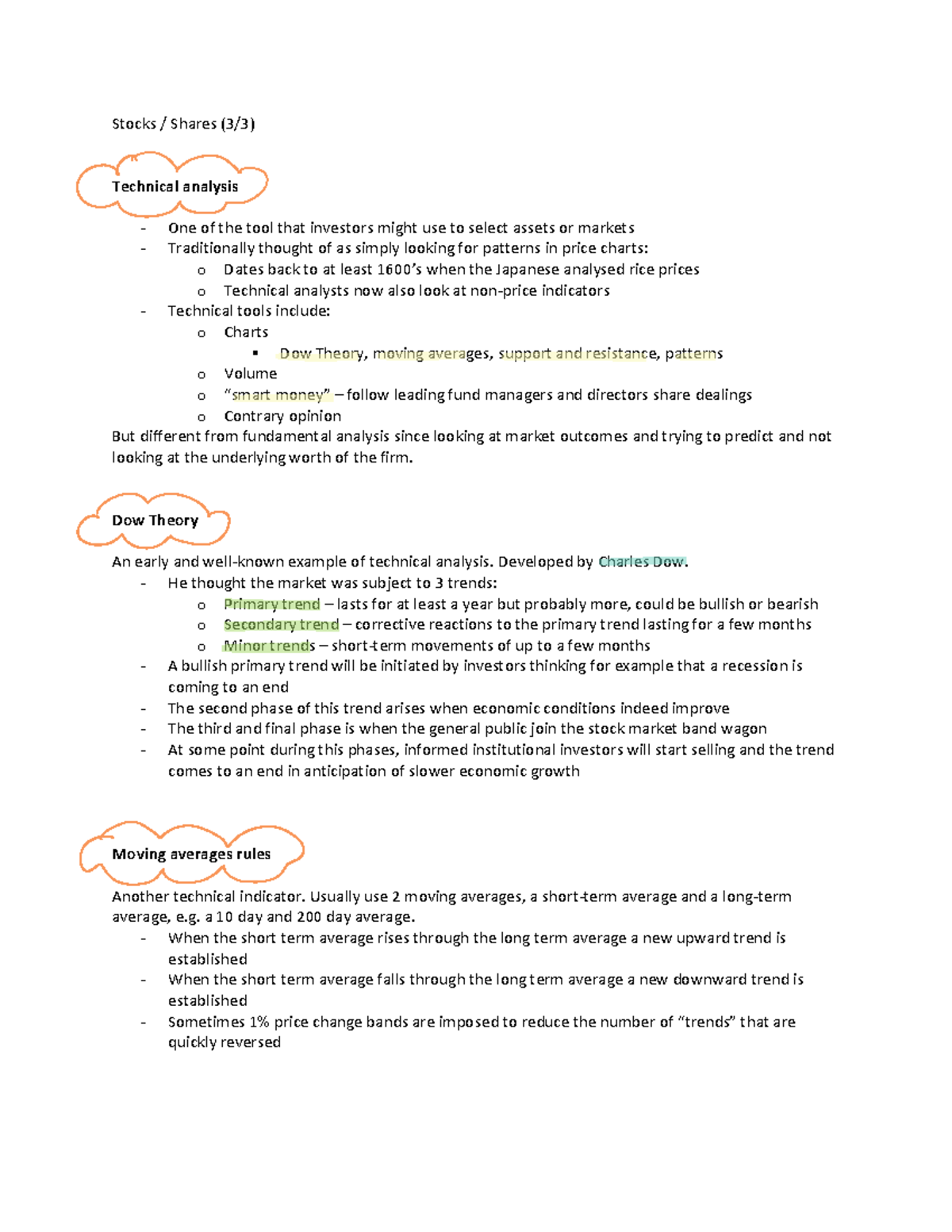 Stocks and Shares 3 of 3 - Lecture notes 2 - Stocks / Shares (3/3 ...