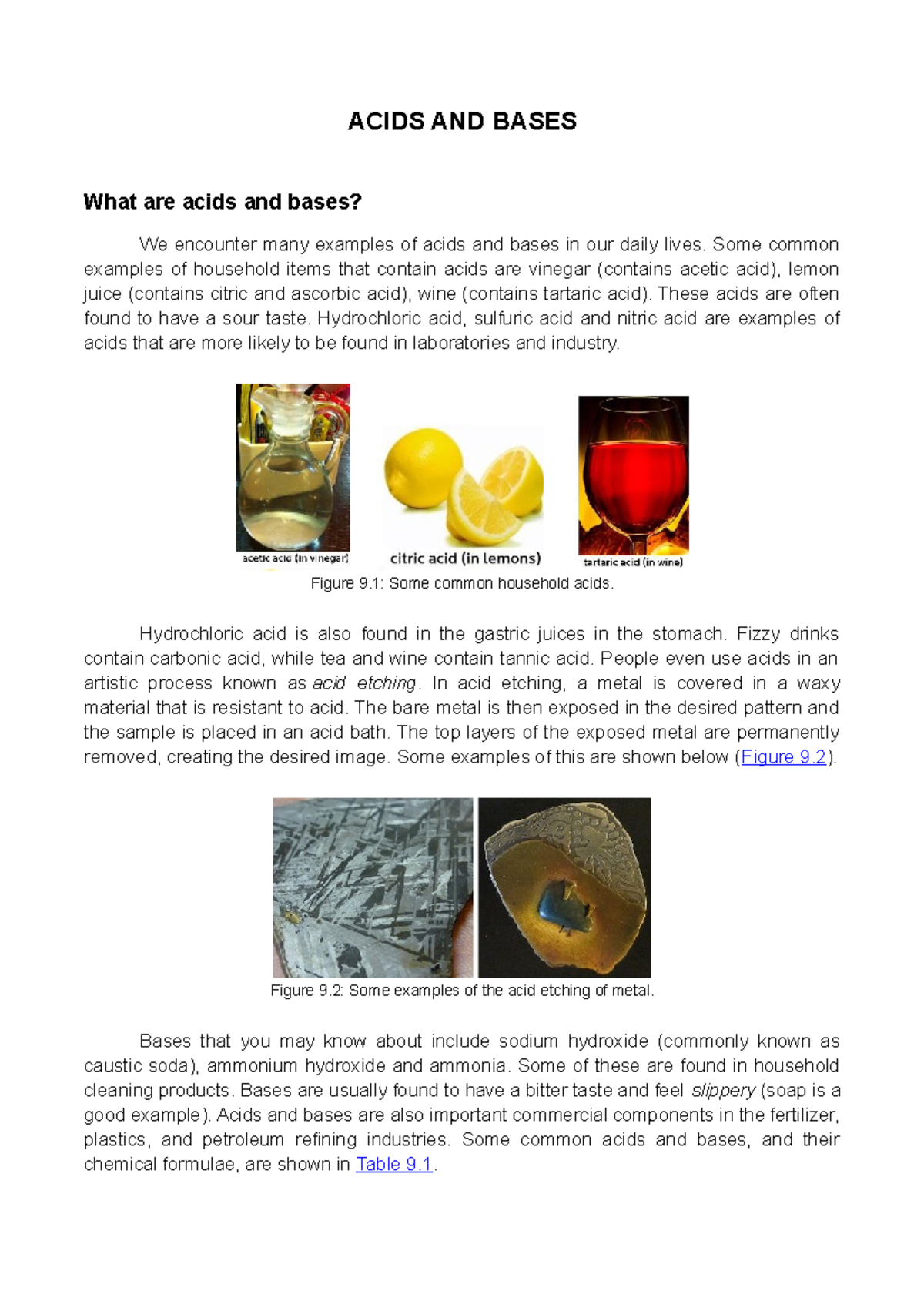 Acids AND Bases - ..... - ACIDS AND BASES What are acids and bases? We ...