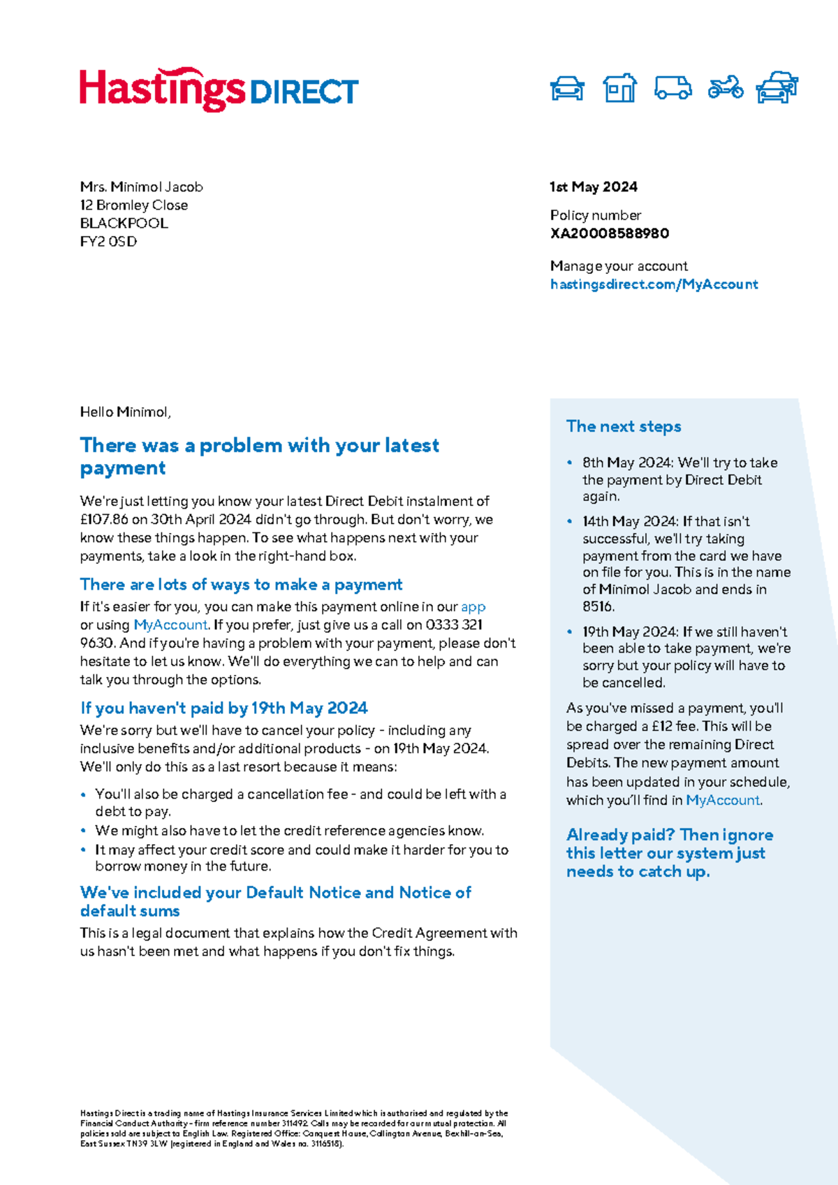 There is a problem with your direct debit-20240522175411550 - 1st May ...