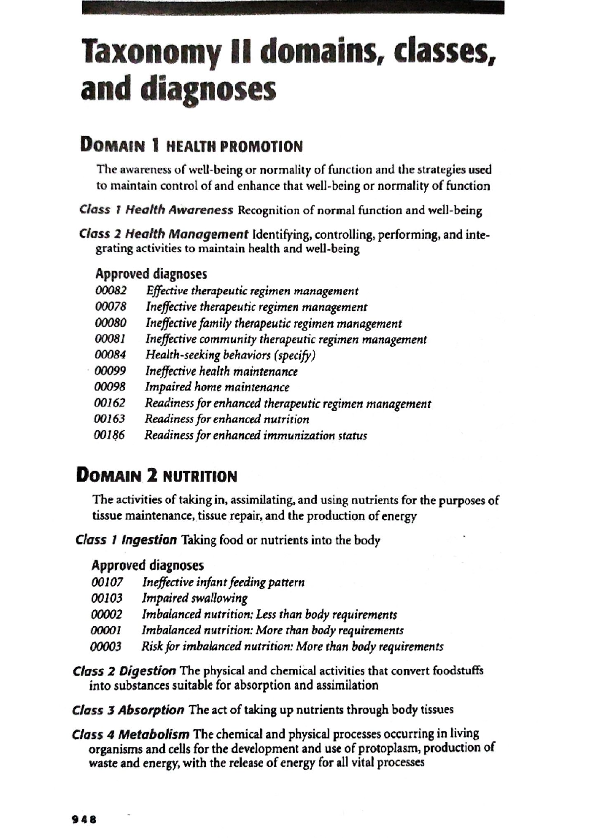 Nanda Taxonomy II - nursing - Studocu
