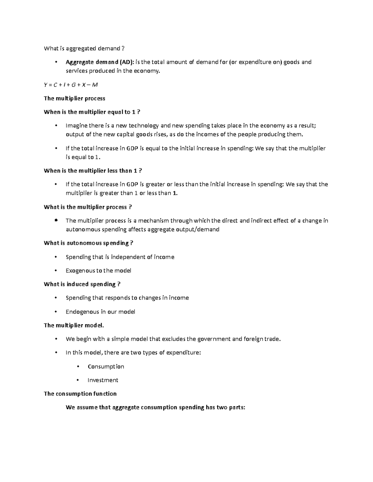 Unit 14 - UNIT 14 ECO2004 - What is aggregated demand? Aggregate demand ...