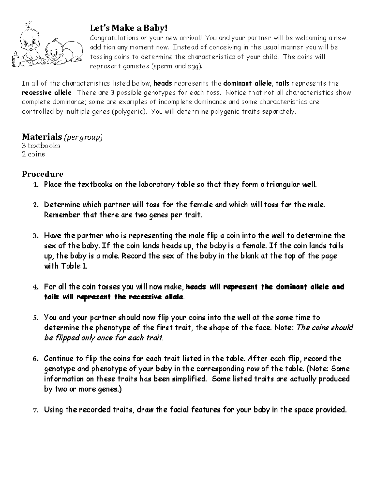 Build A BABY - sample activity - - Studocu